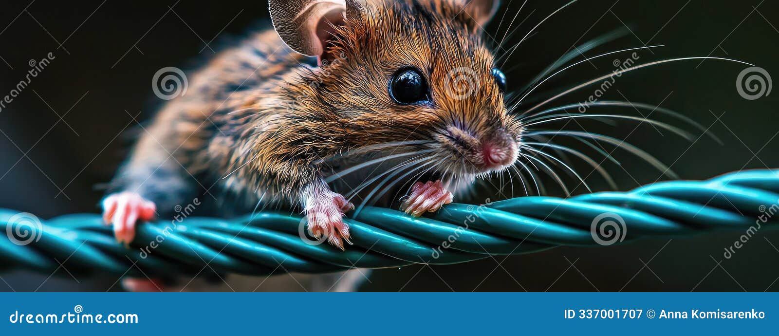 The Rat Eats and Bites the Wiring Cable Stock Image - Image of isolated ...