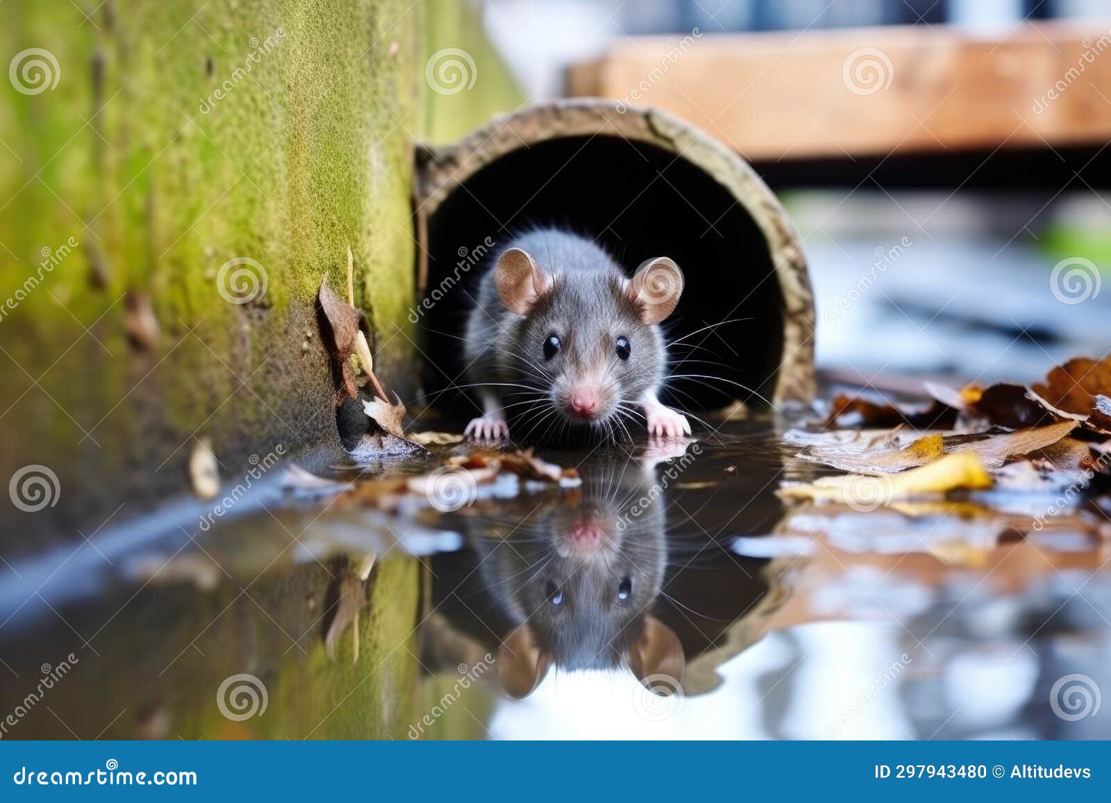 Rat Exploring an Open Sewer Lid Stock Illustration - Illustration of ...