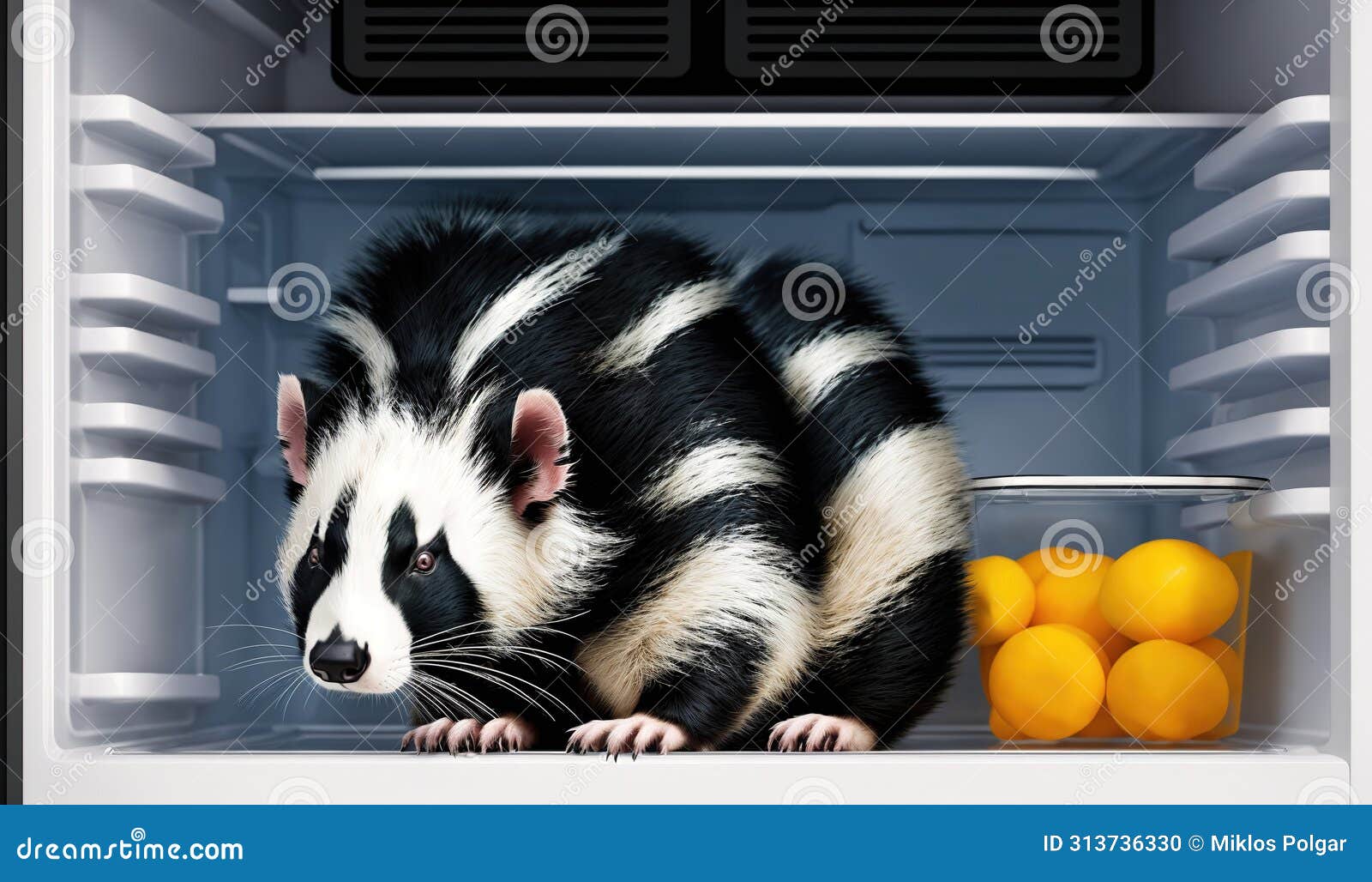 A Rat in the Fridge. stock photo. Image of gray, open - 313736330