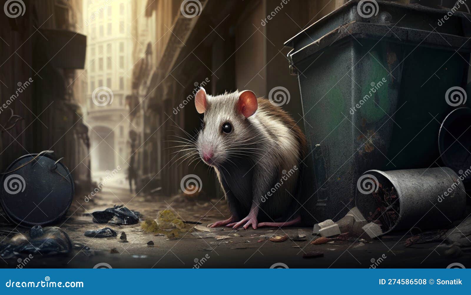 Rat in Garbage in Paris by Generative AI Stock Illustration ...