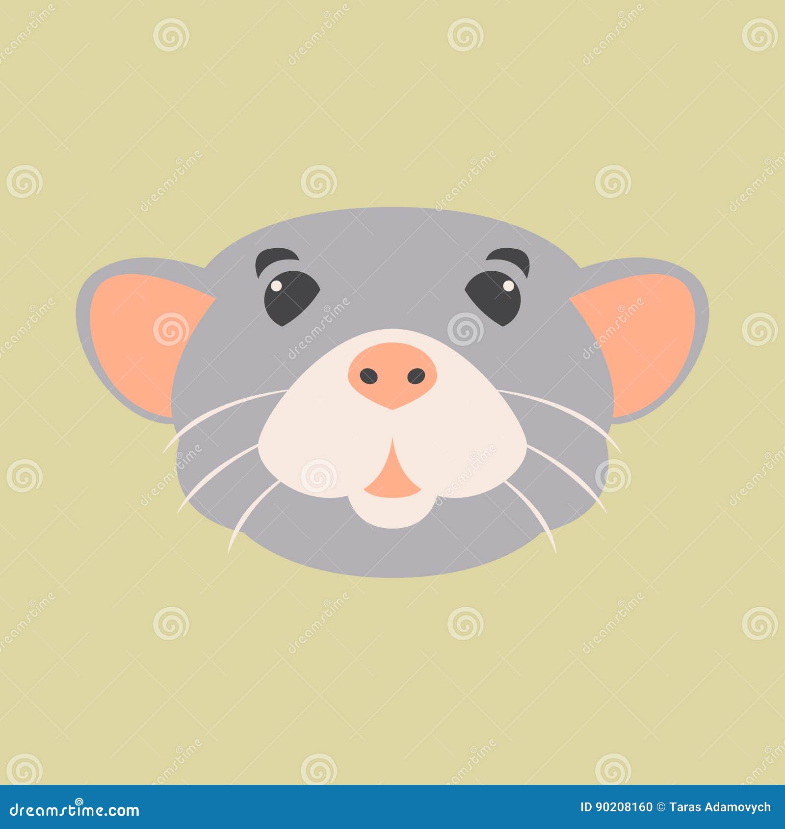 Rat Head Face Vector Illustration Stock Vector - Illustration of white ...