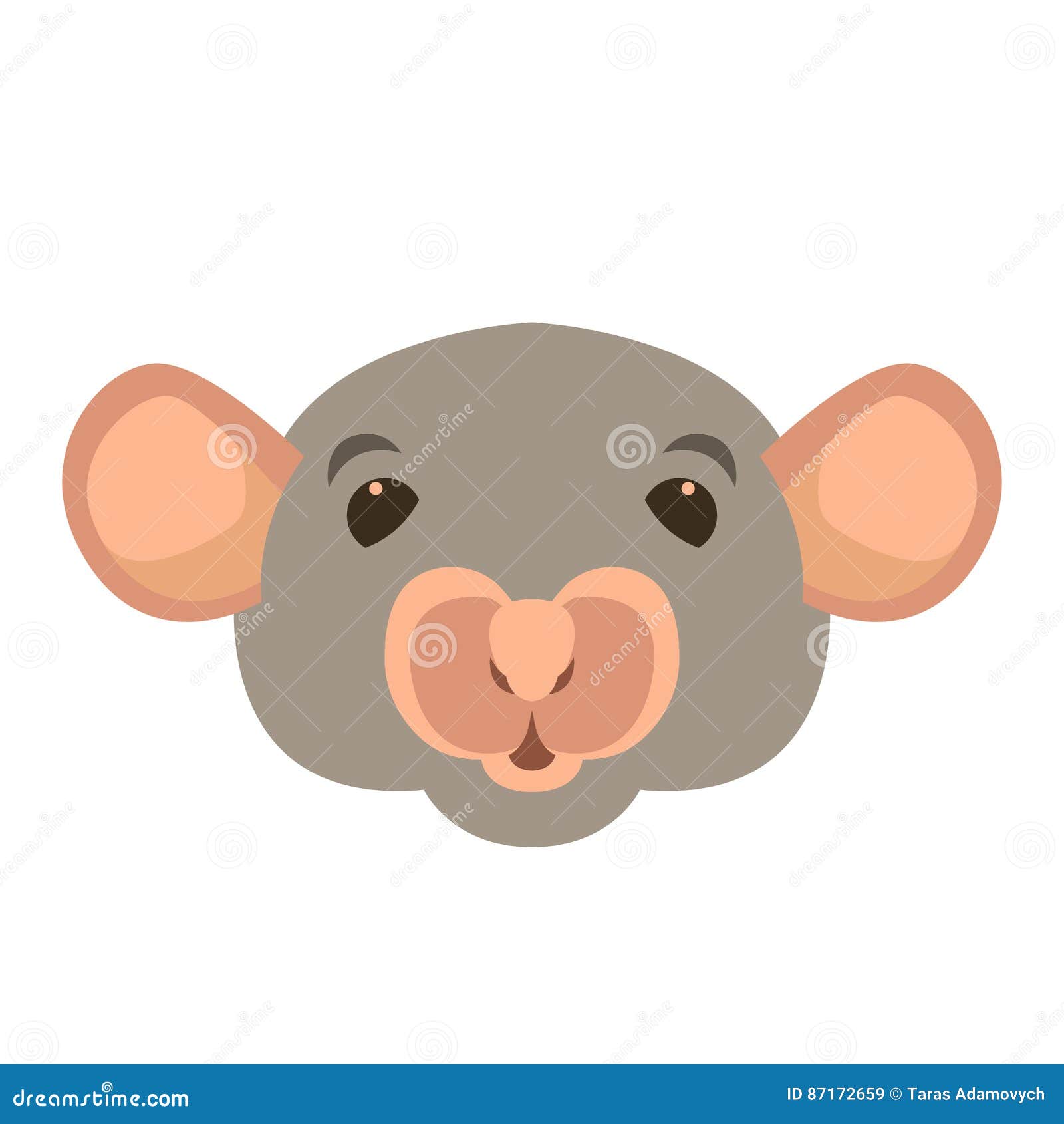 Rat Head Face Vector Illustration Style Flat Stock Vector ...