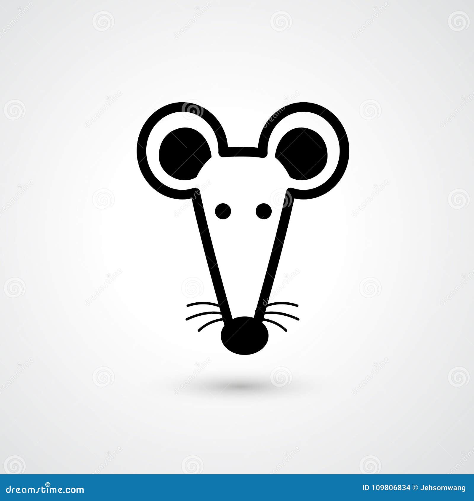 Rat head icon vector stock vector. Illustration of drawing - 109806834
