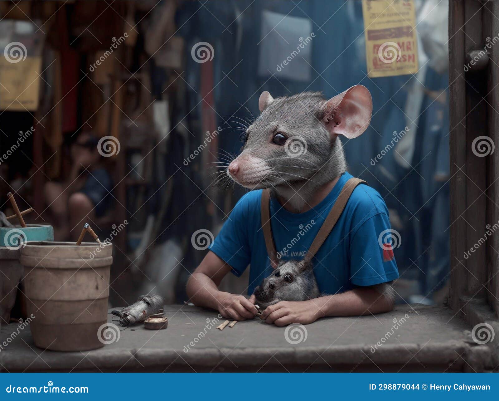 Rat-headed Youngman in an Old Shop Stock Photo - Image of youngman ...