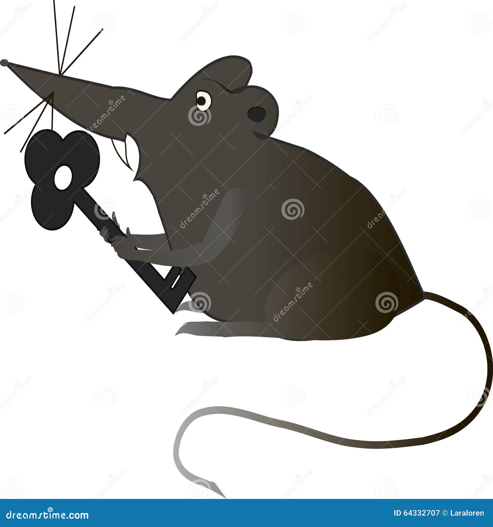 Rat and key stock vector. Illustration of small, mouse - 64332707