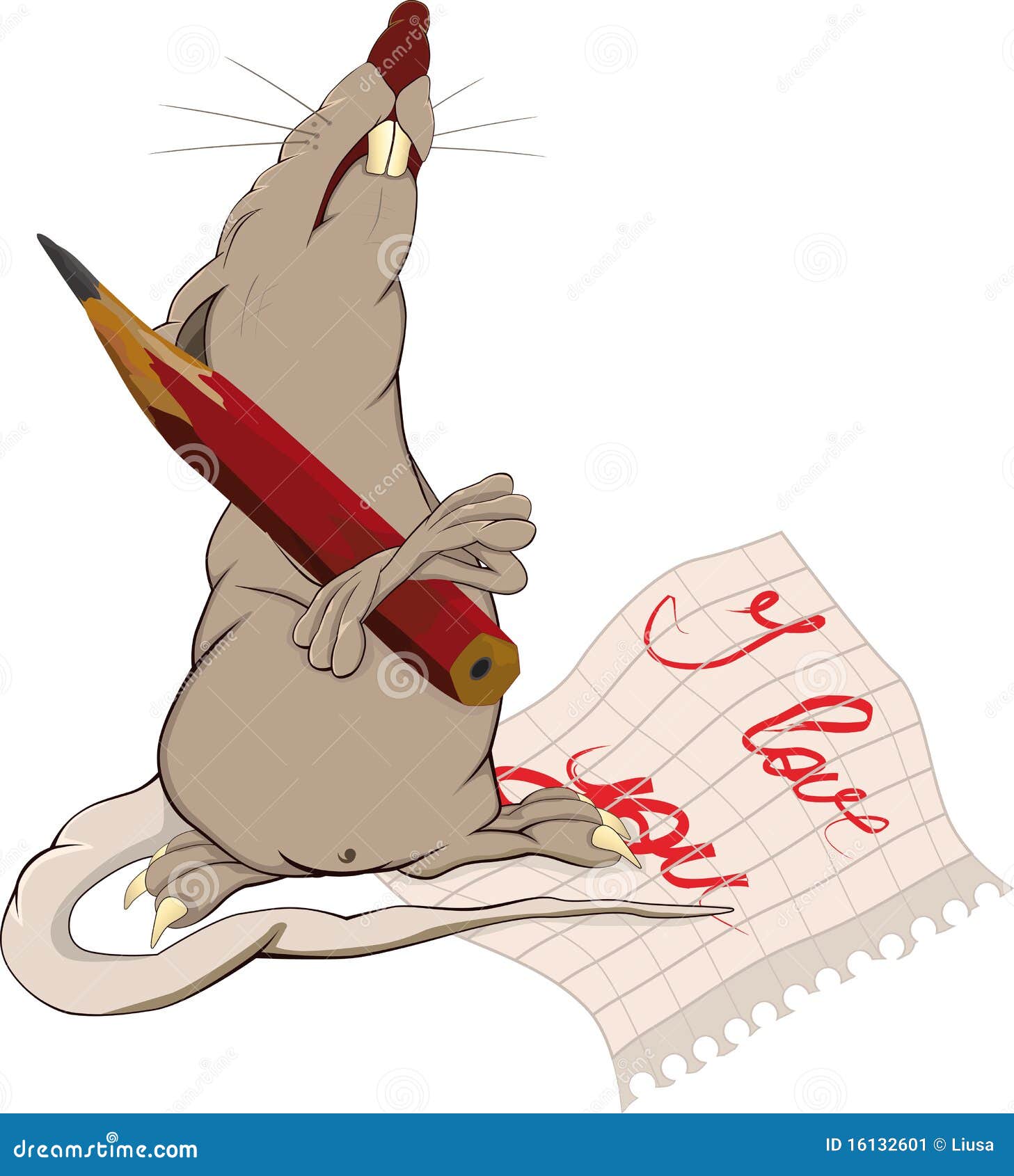 Rat, love and a note stock vector. Illustration of note - 16132601