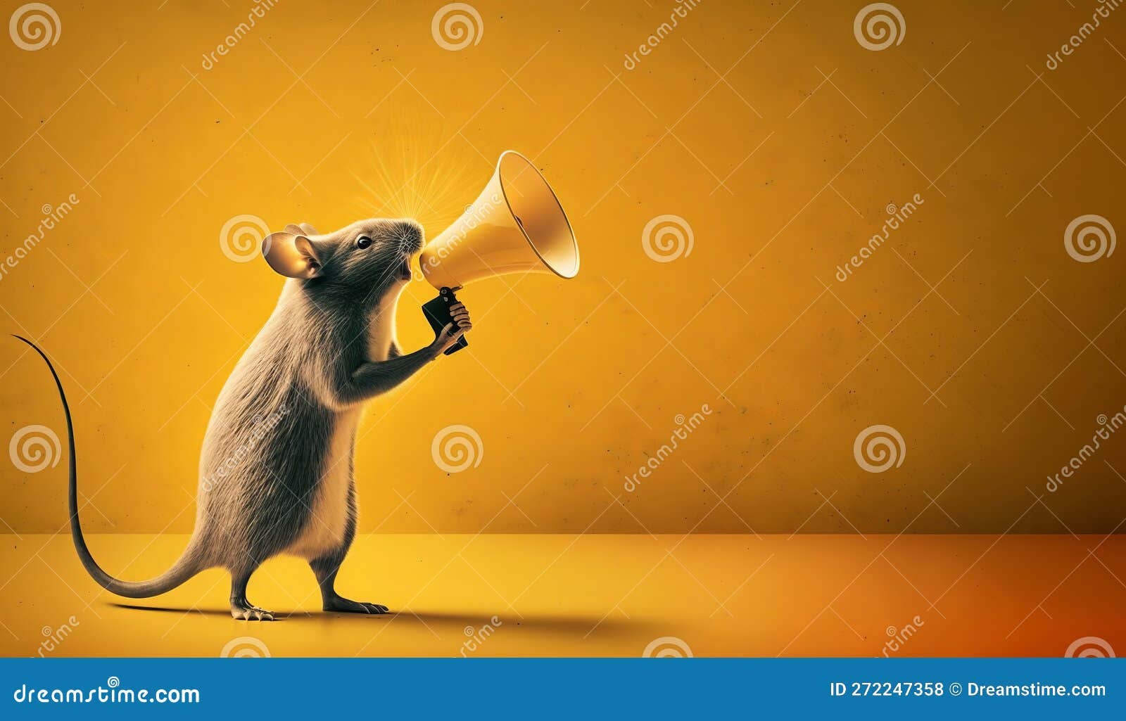 Rat with Megaphone in Its Mouth. Generative AI Stock Illustration ...