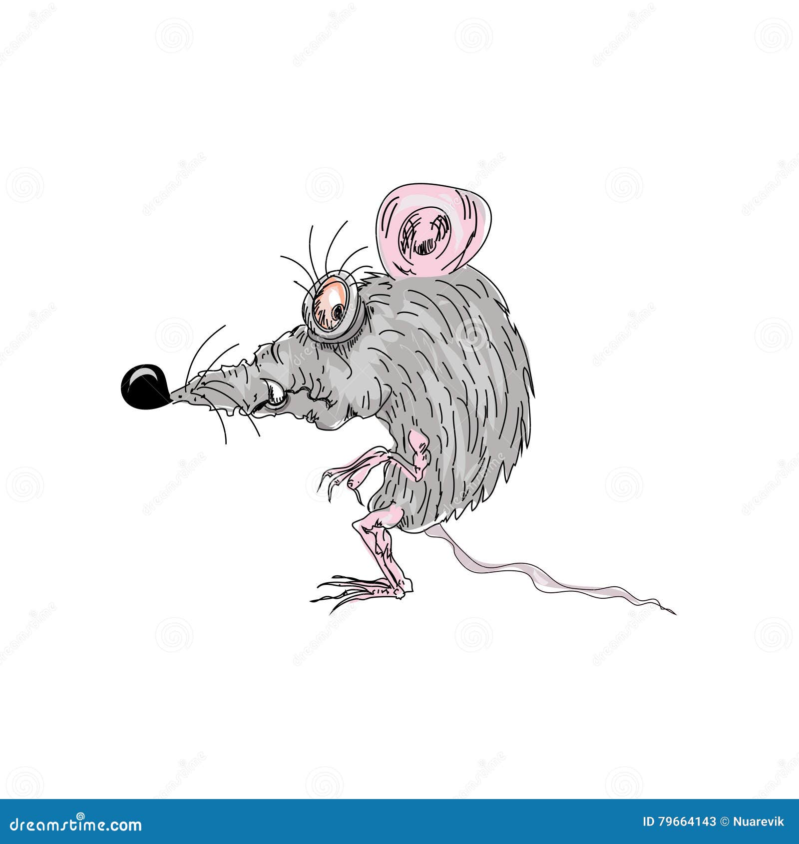 Rat Mouse Color Cartoon Character Isolated on White Stock Illustration ...