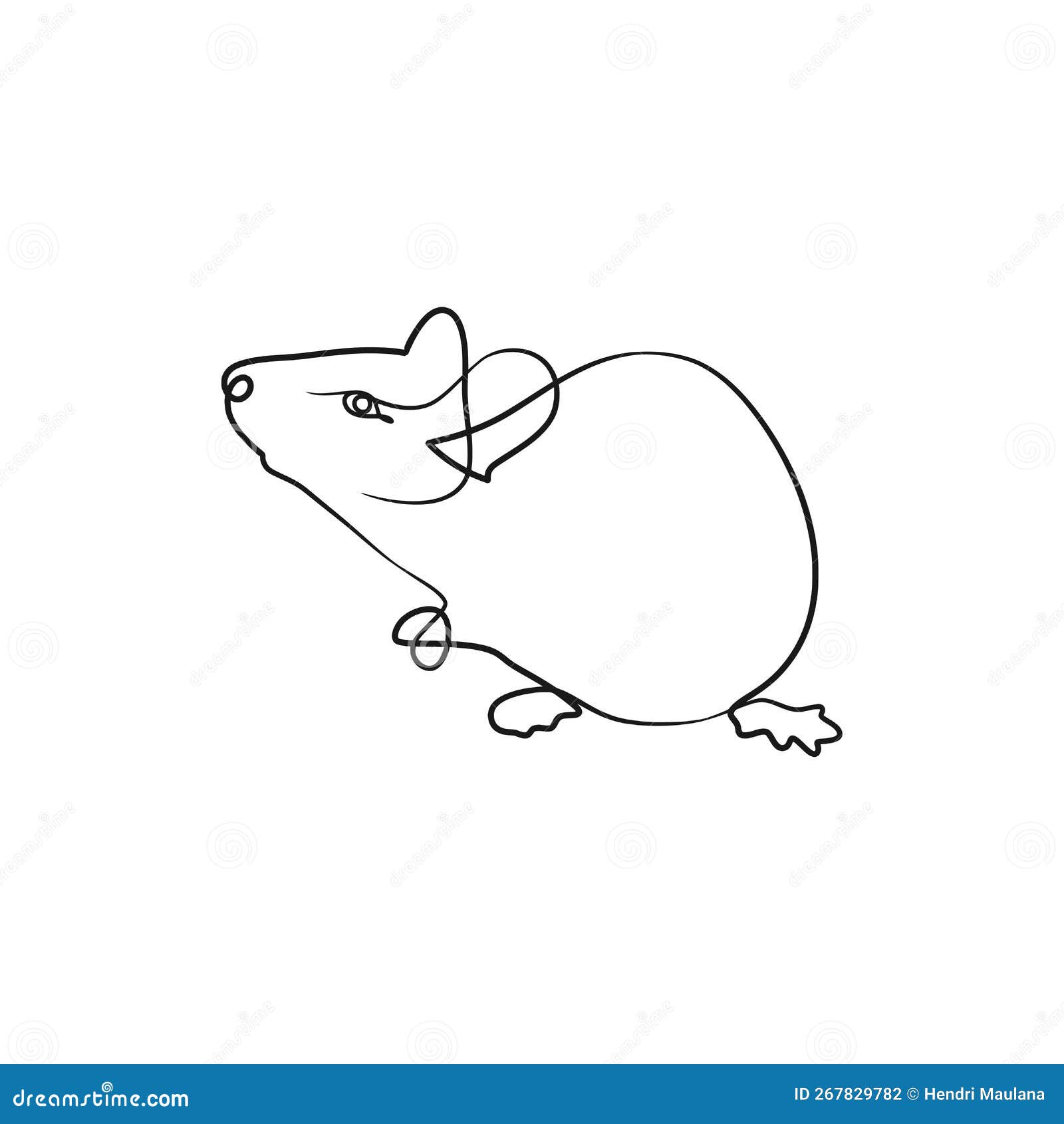Mouse Rat Continuous Line Drawing Vector Illustration | CartoonDealer ...