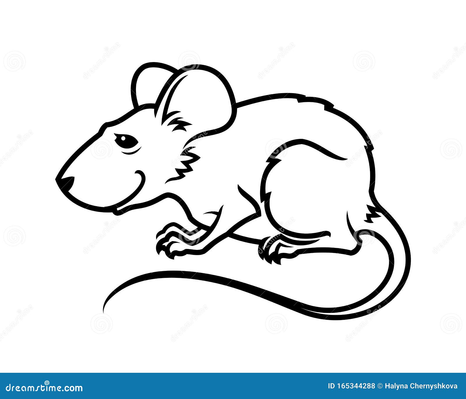 Rat Mouse Cute Character Mascot Outline Silhouette Stock Vector ...