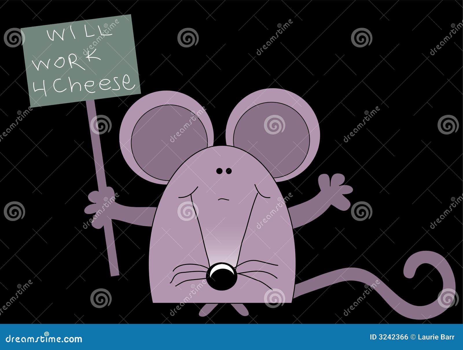 Rat / Mouse Holding a Sign. Stock Illustration - Illustration of ...