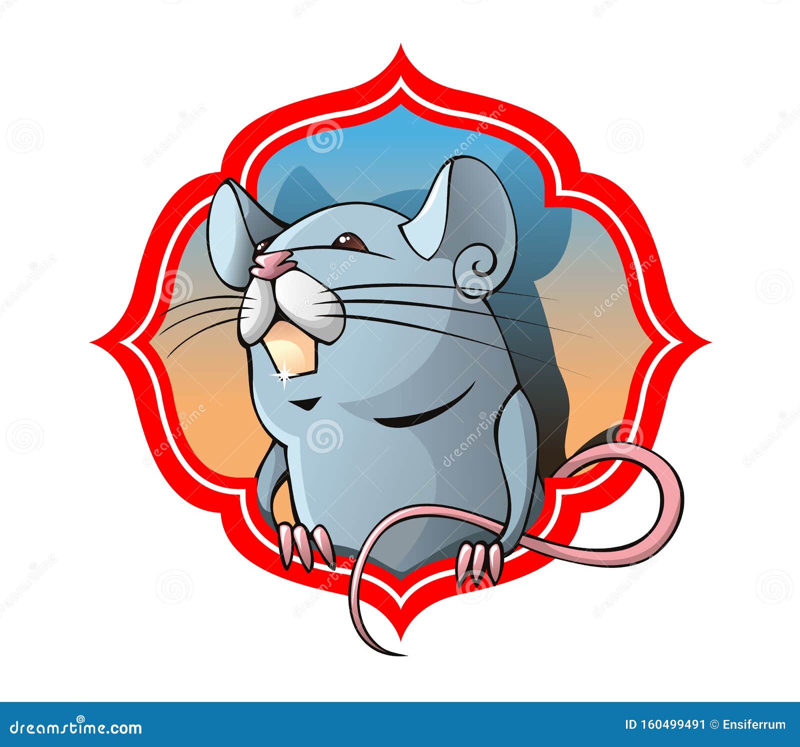 Rat or Mouse, Symbol of the Year Stock Vector - Illustration of sign ...