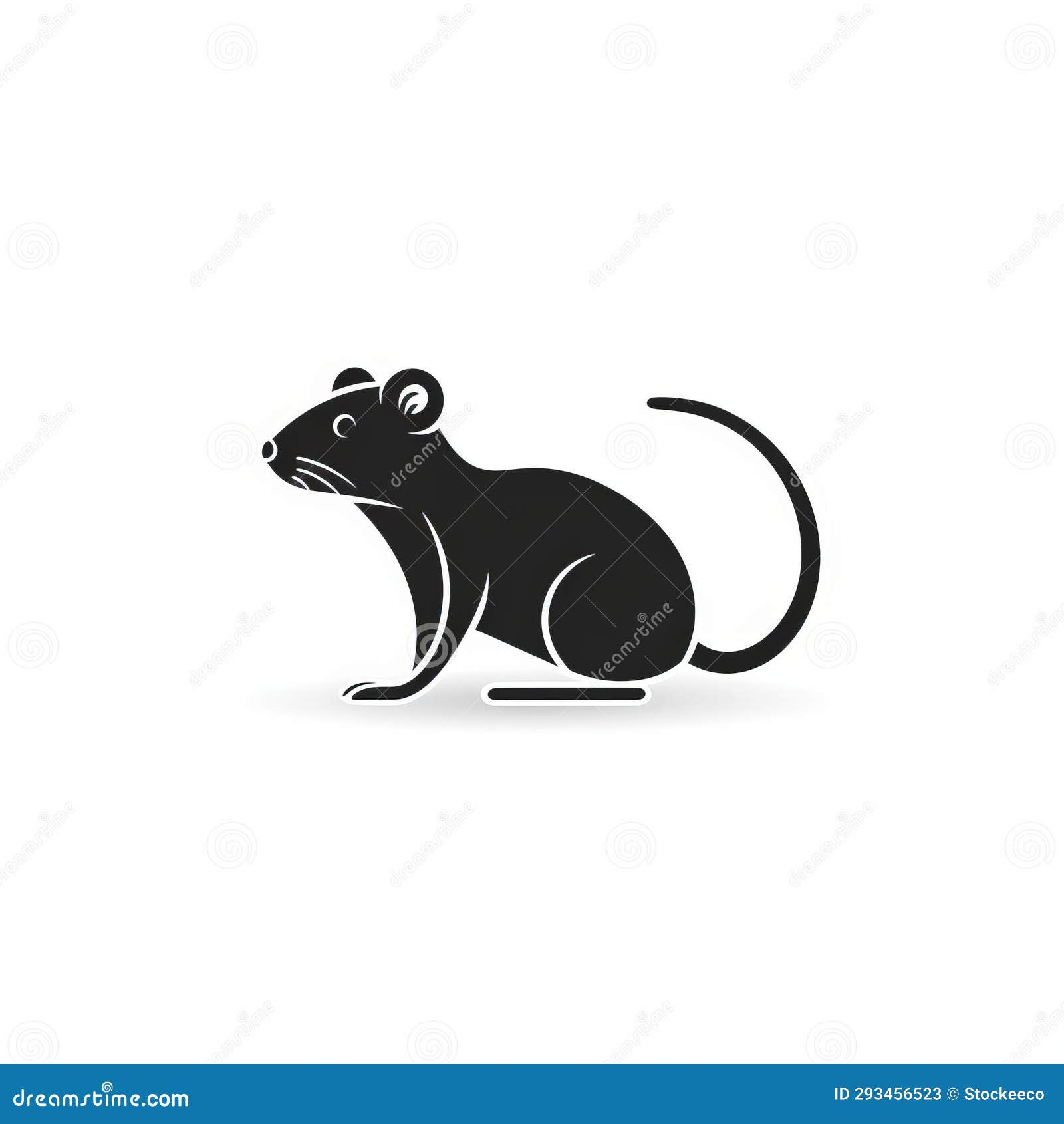 Lively Illustrations: Black Rat Logo on White Background Stock ...