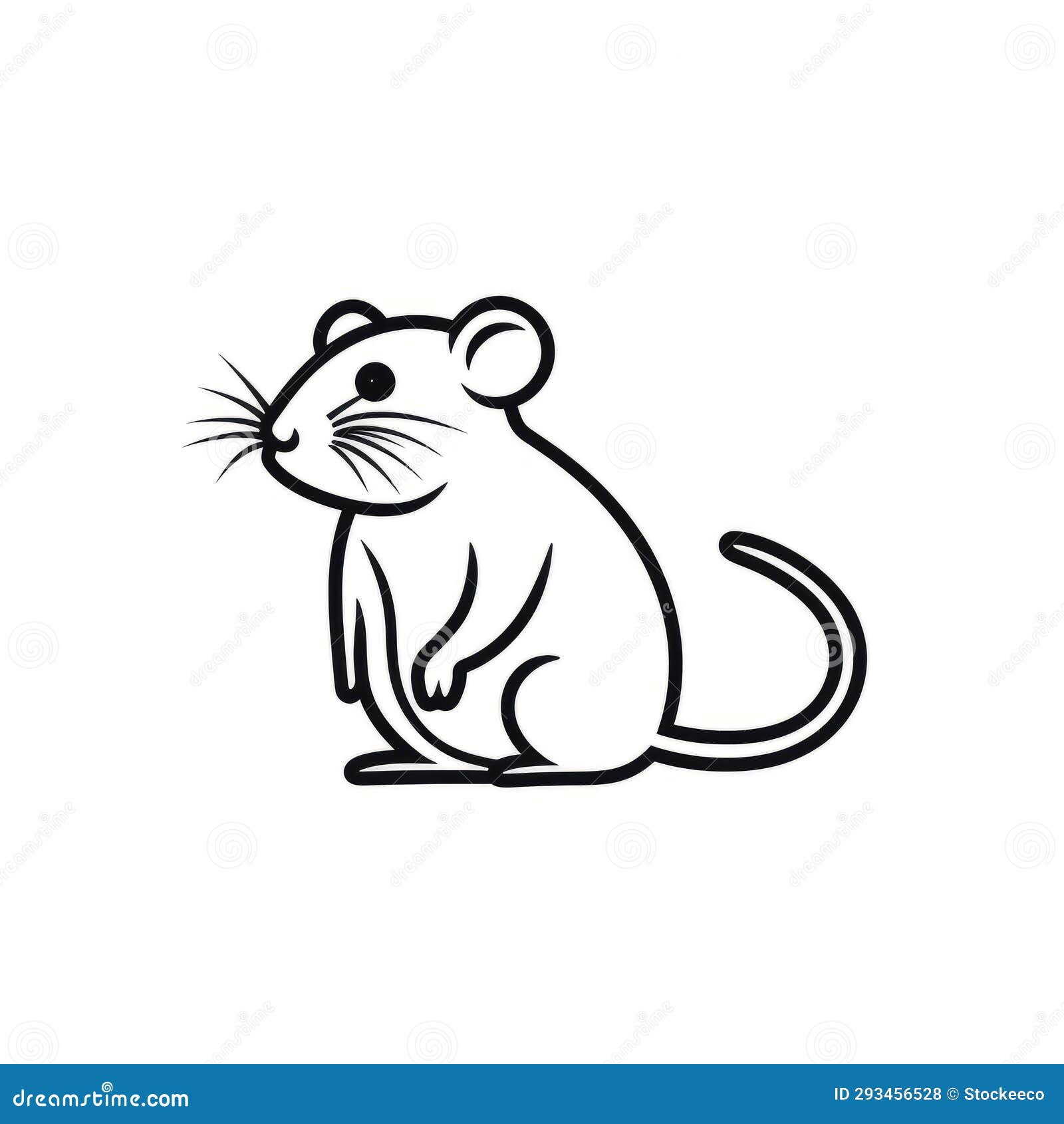 Animated Rat Outline Icon Vector Illustration in Lowell Herrero Style ...