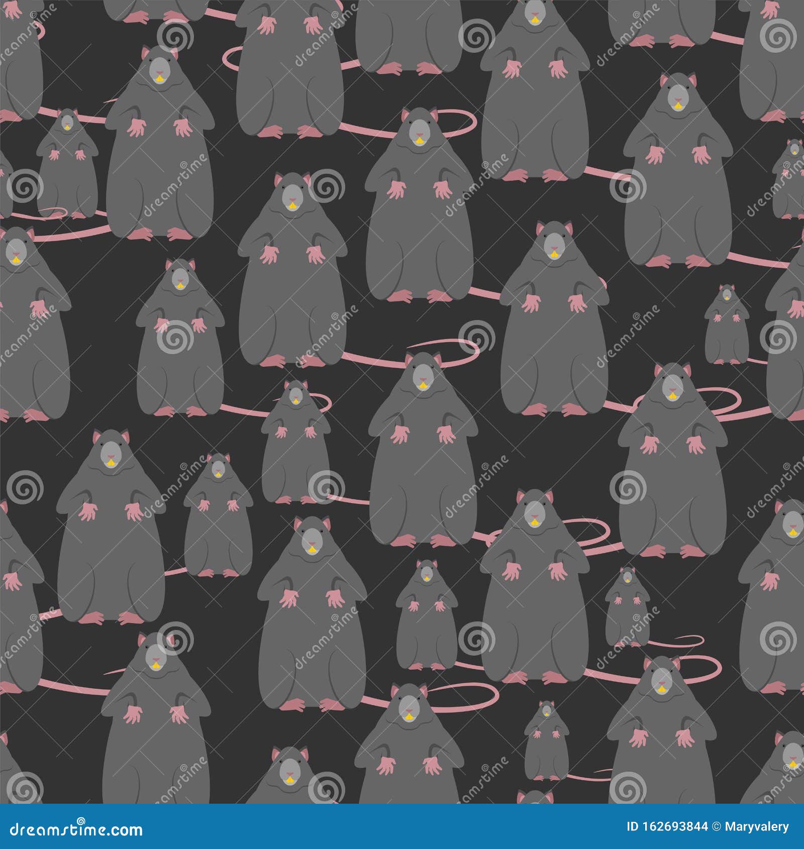 Rat Pattern Seamless. Gray Mouse Background Stock Vector - Illustration ...