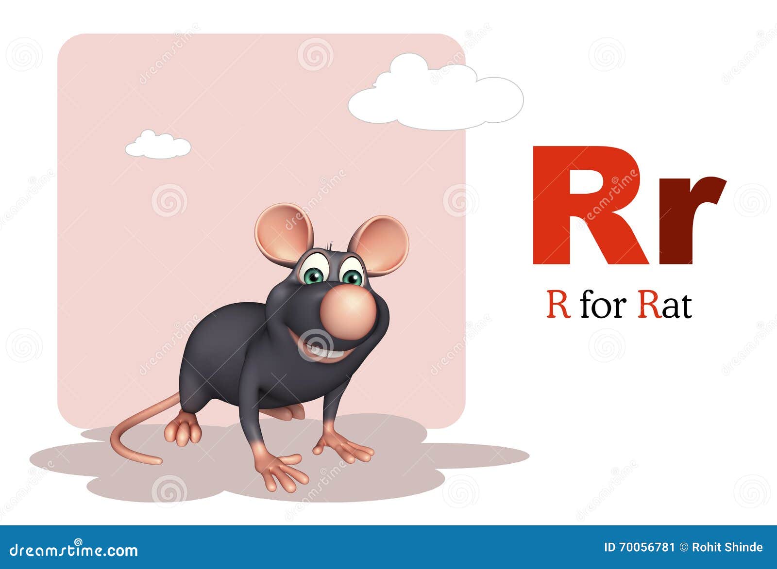Rat Pet Animal with Alphabet Stock Illustration - Illustration of funny ...