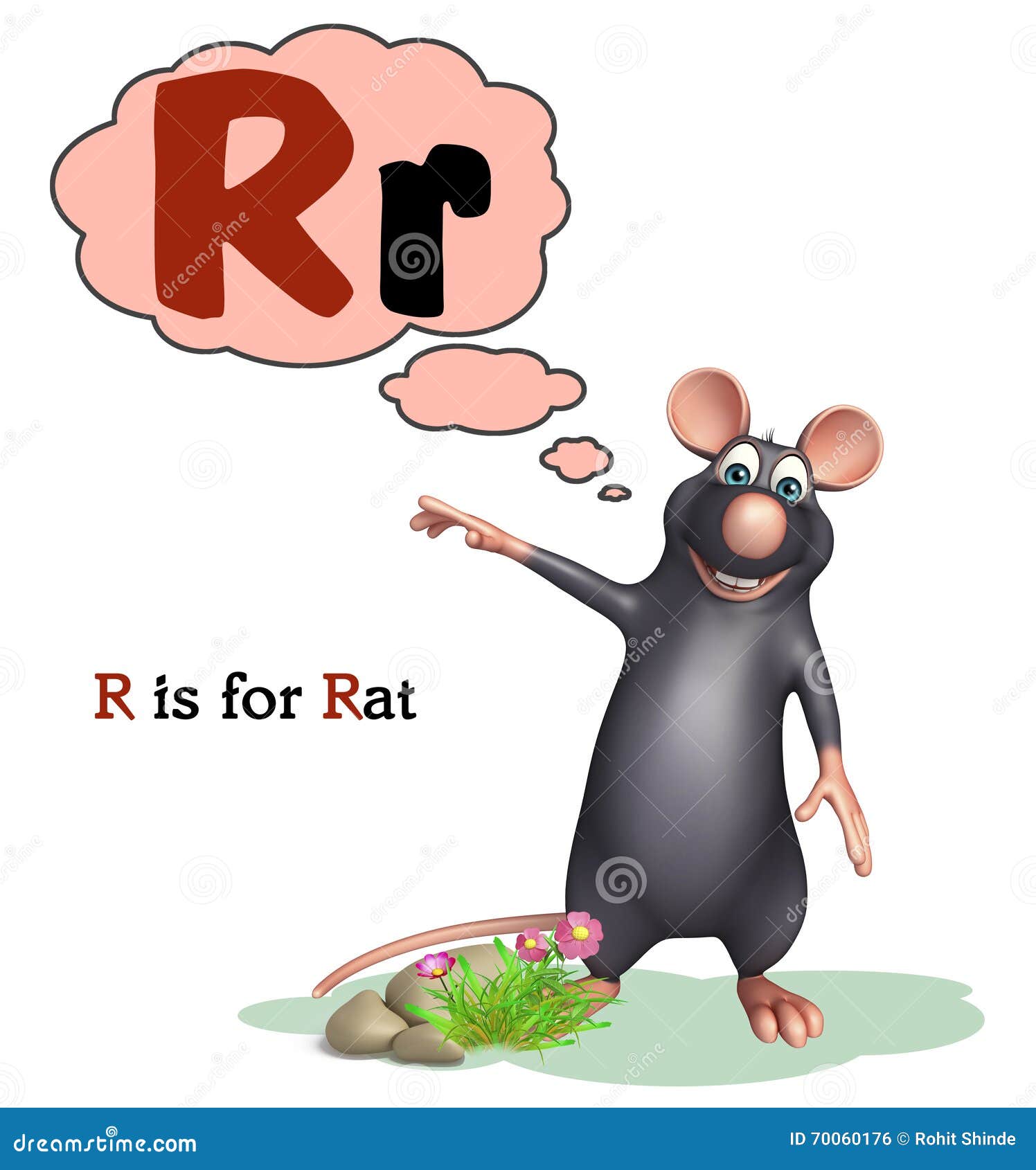 Rat Pet Animal with Alphabet Stock Illustration - Illustration of child ...