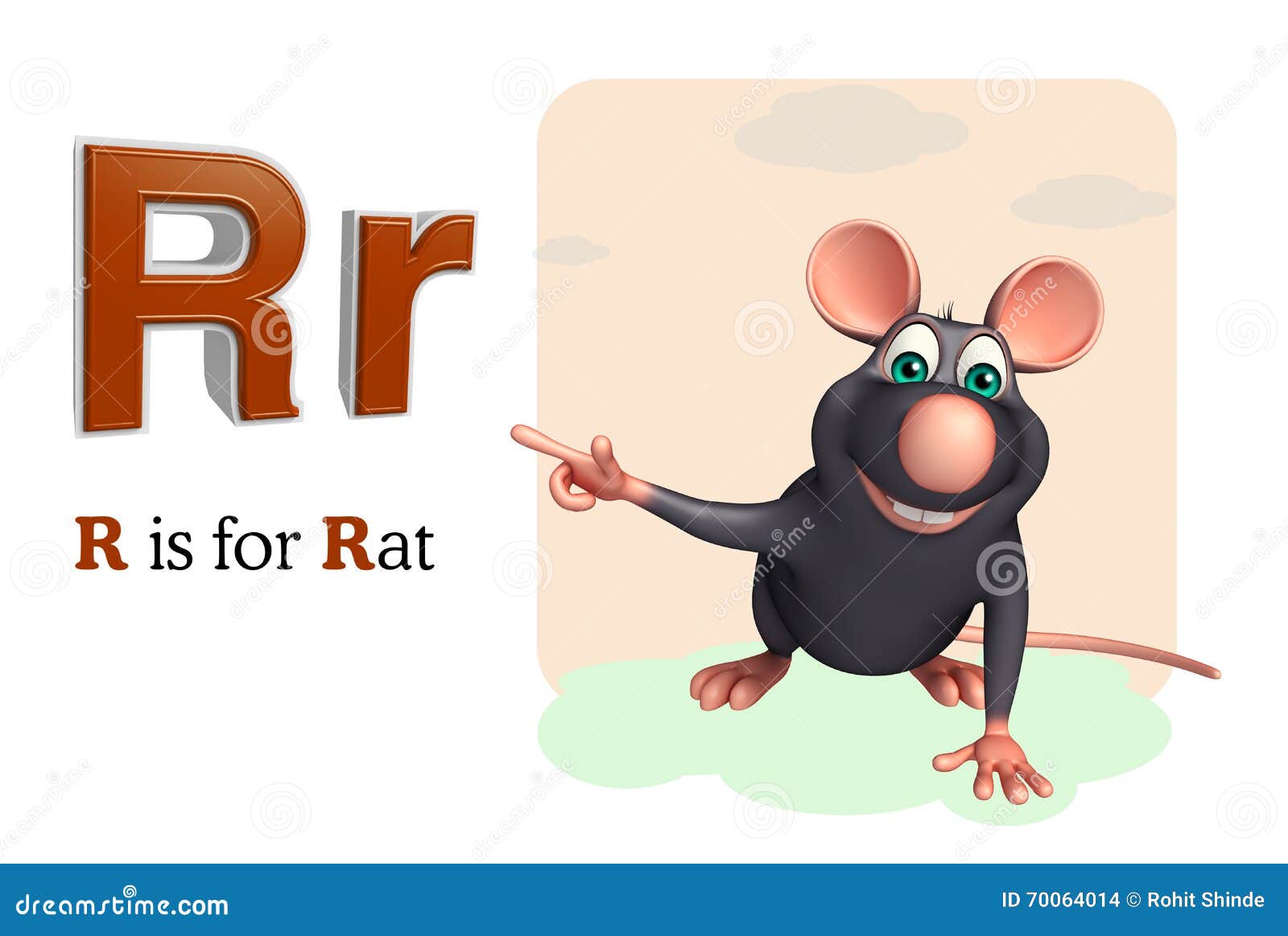 Rat Pet Animal with Alphabet Stock Illustration - Illustration of ...