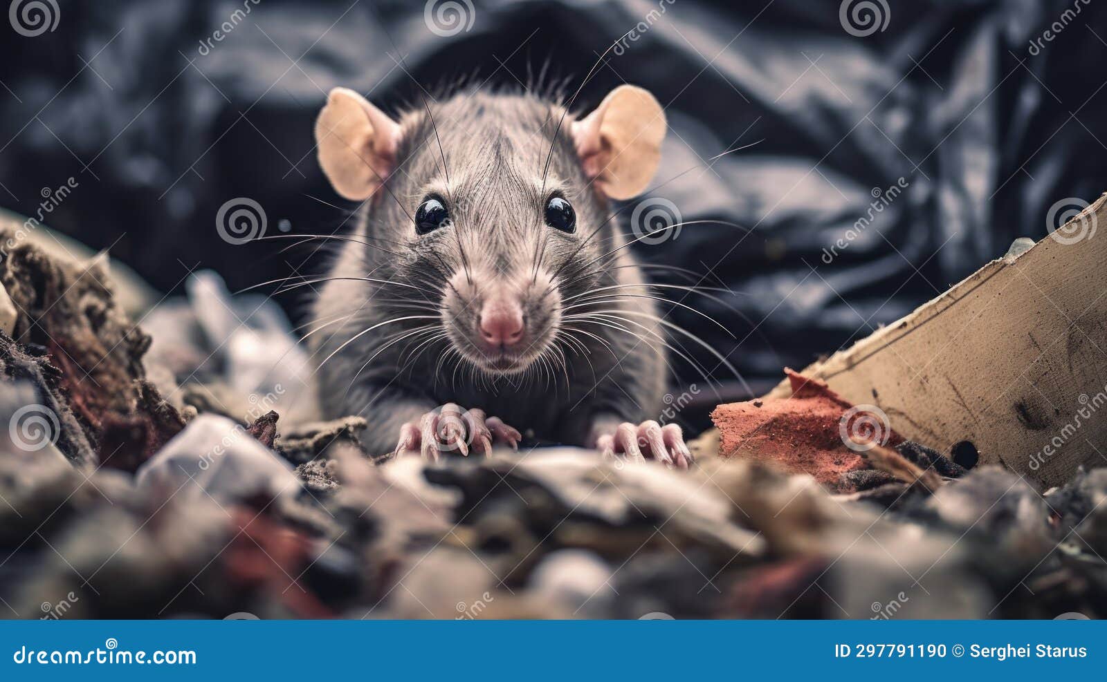 A Rat in a Pile of Garbage, AI Stock Illustration - Illustration of ...