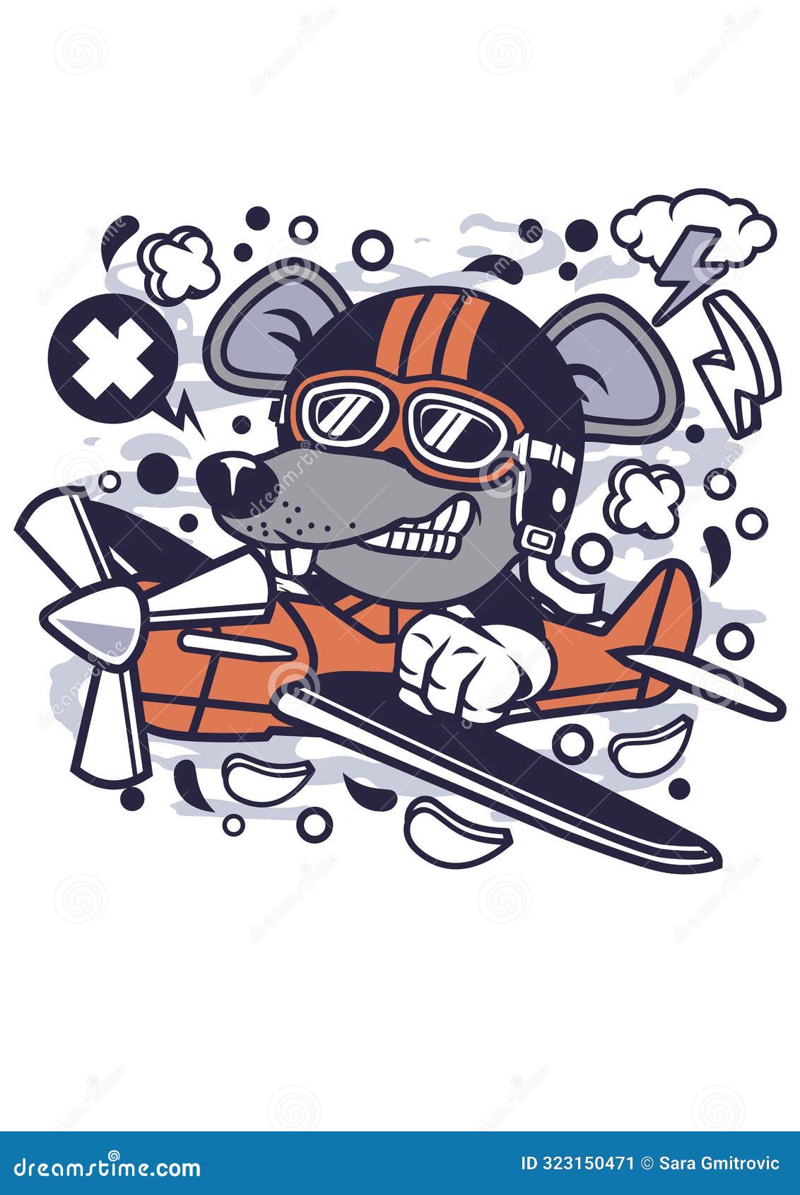 Rat Pilot stock illustration. Illustration of iron, brand - 323150471