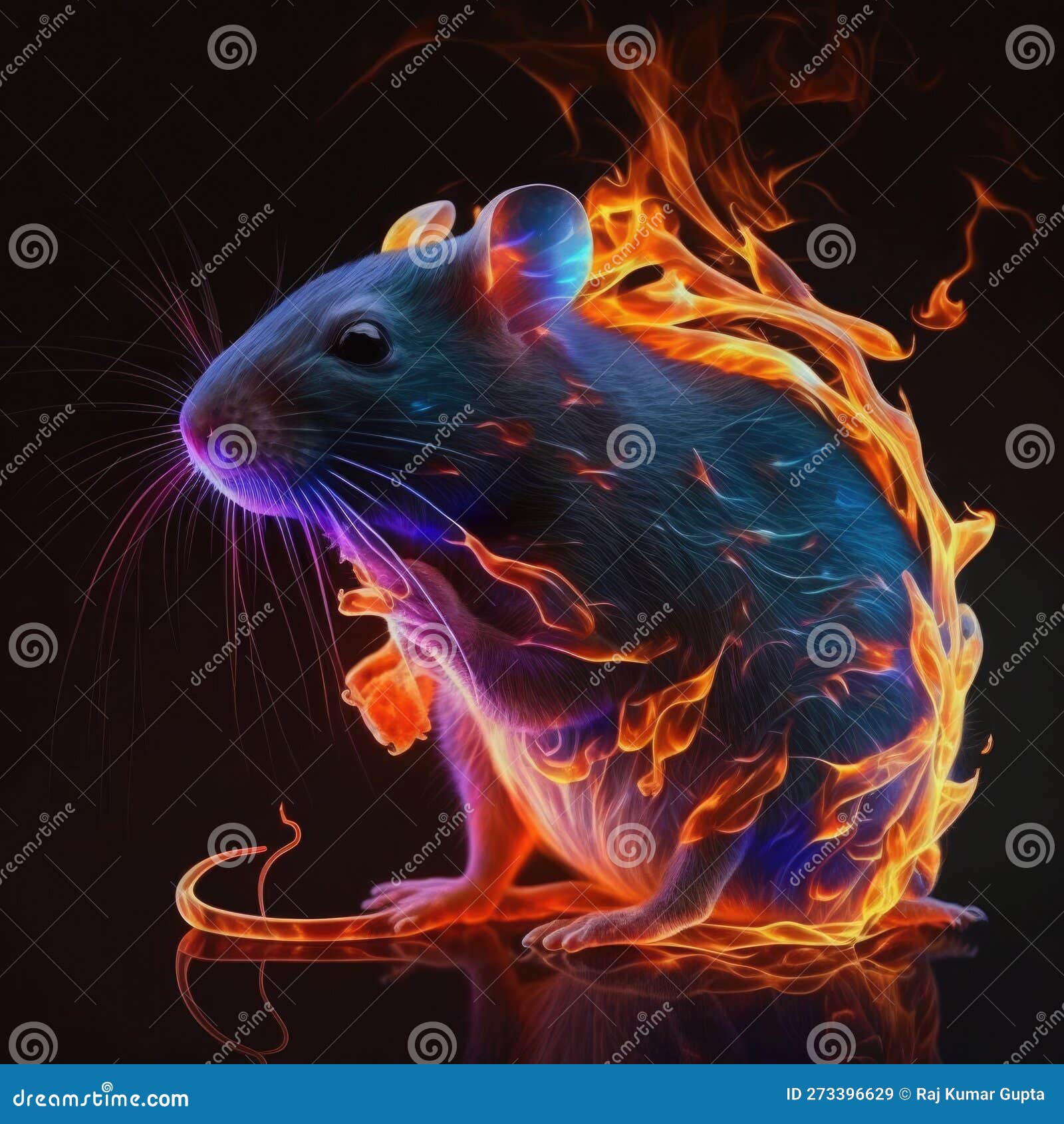 Rat is Pink Flame. Ai Generated. Stock Image - Image of elephant ...