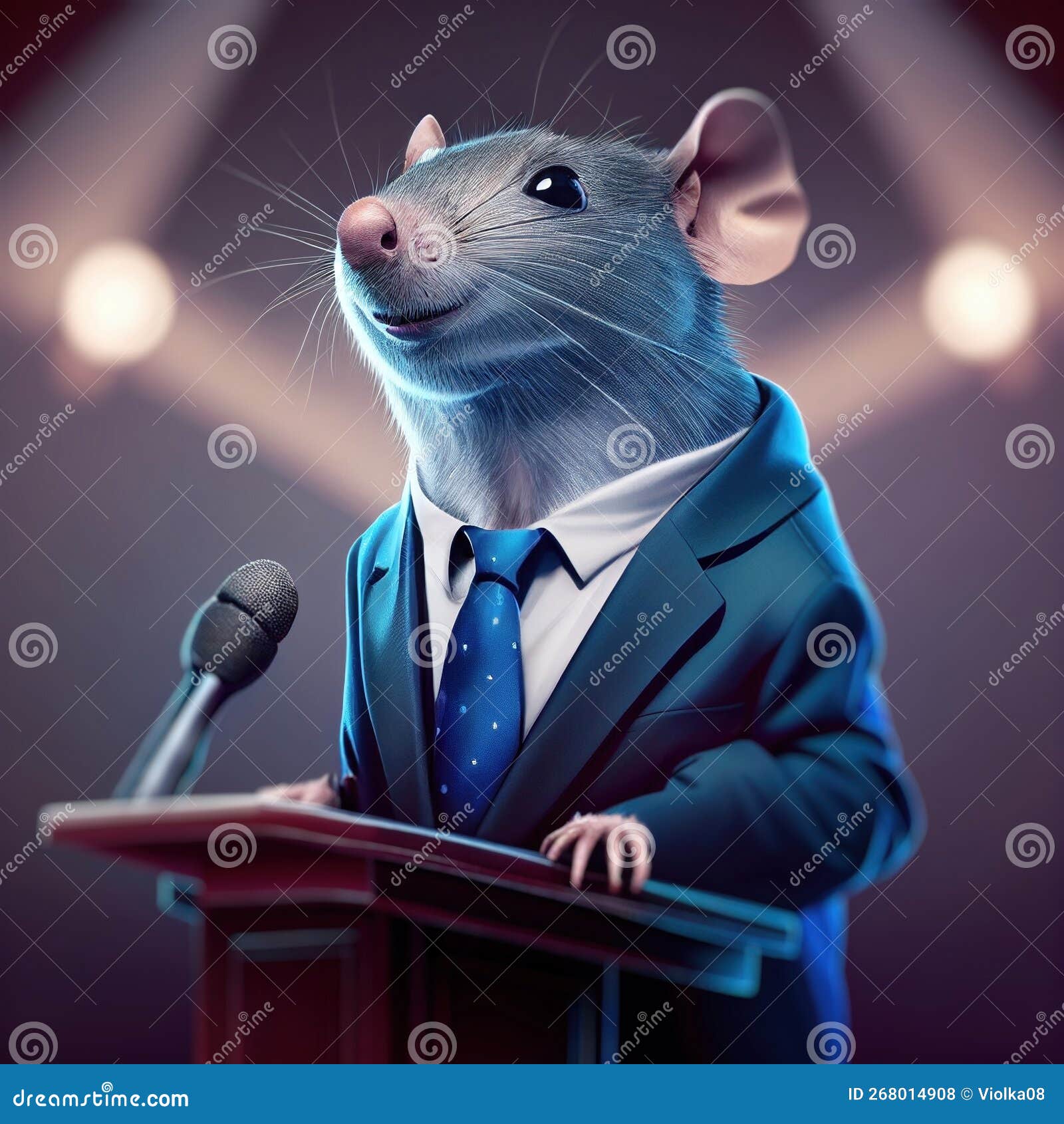 Rat Politician Speaking at Lectern. Generative Ai Stock Illustration ...