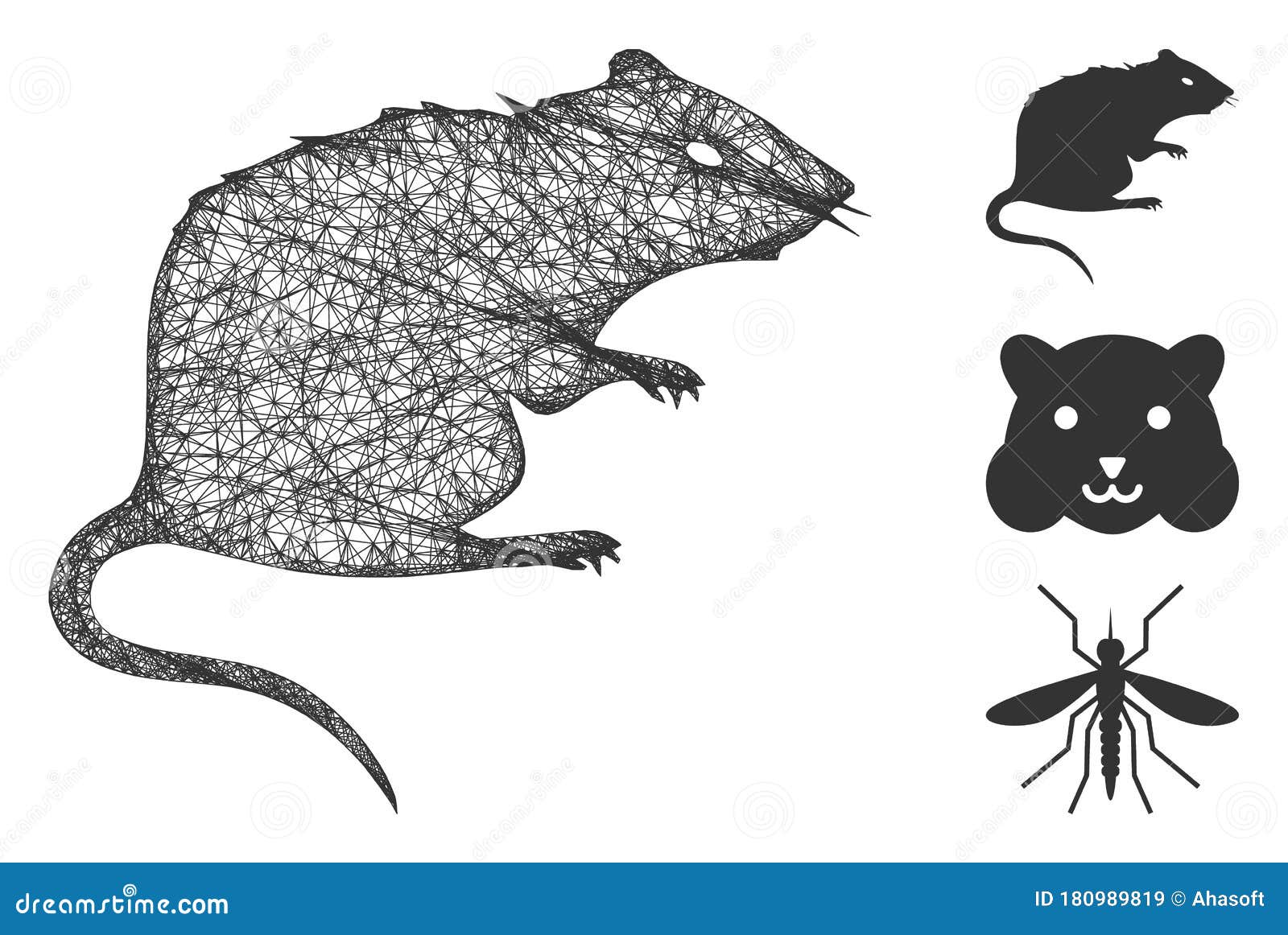 Rat Polygonal Web Vector Mesh Illustration Stock Vector - Illustration ...