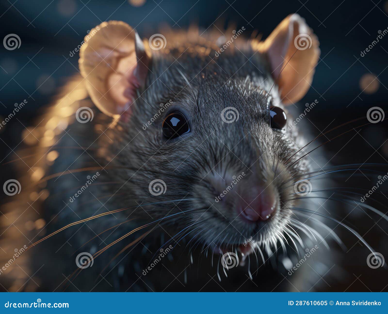 Rat Portrait Created with Generative AI Technology Stock Image - Image ...