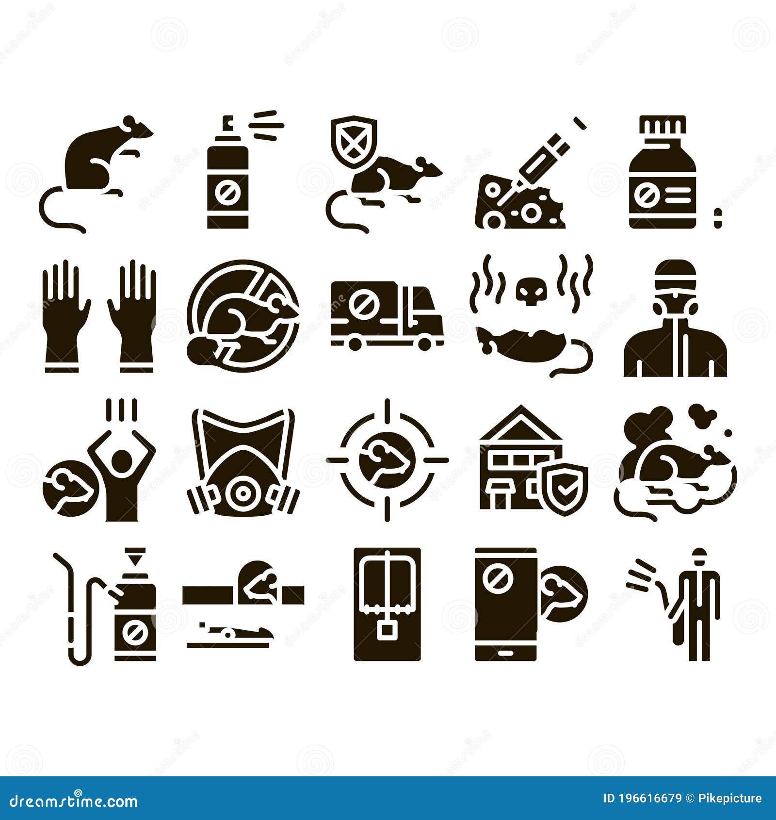 Rat Protect Collection Elements Icons Set Vector Stock Vector ...