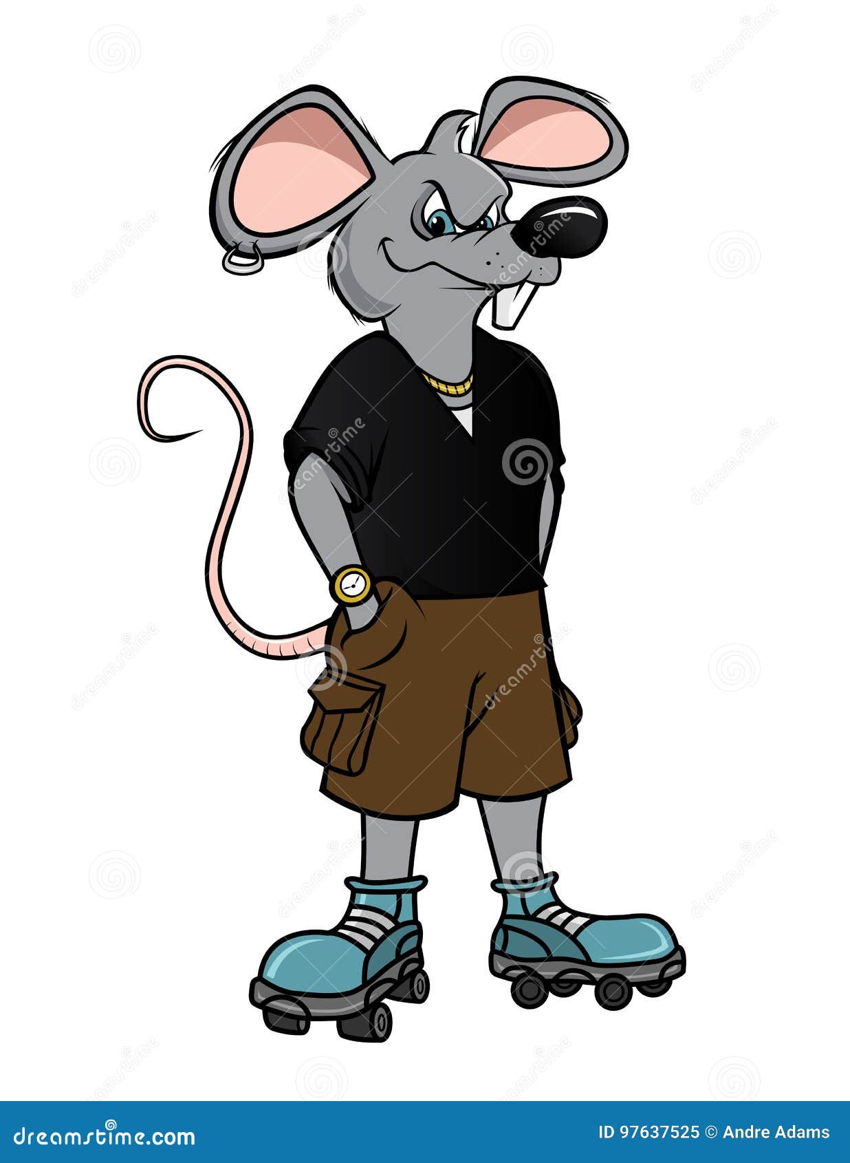 Rat punk skater stock vector. Illustration of ghetto - 97637525