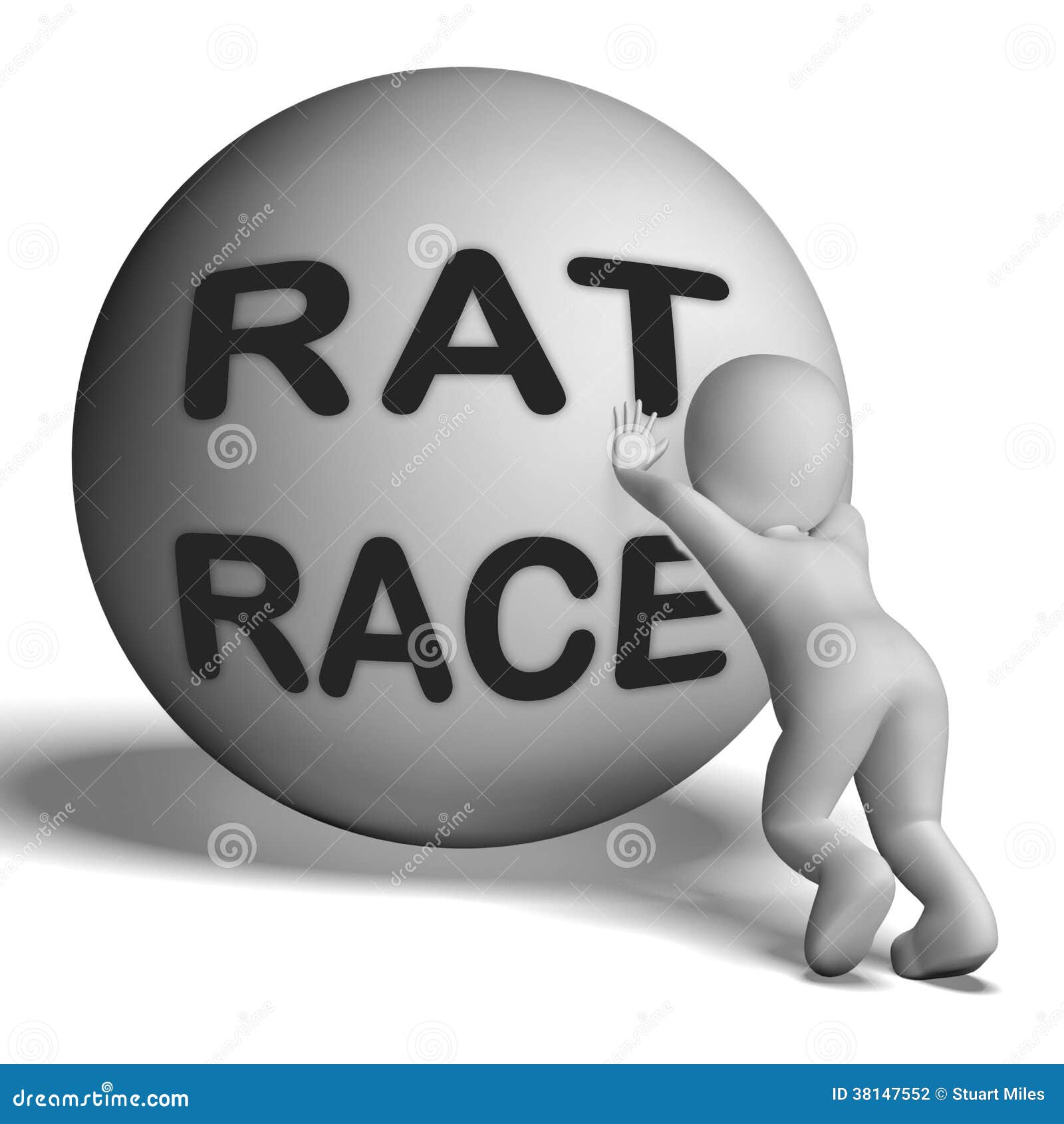 Rat Race Uphill Character Shows Hectic Work Competition Stock ...