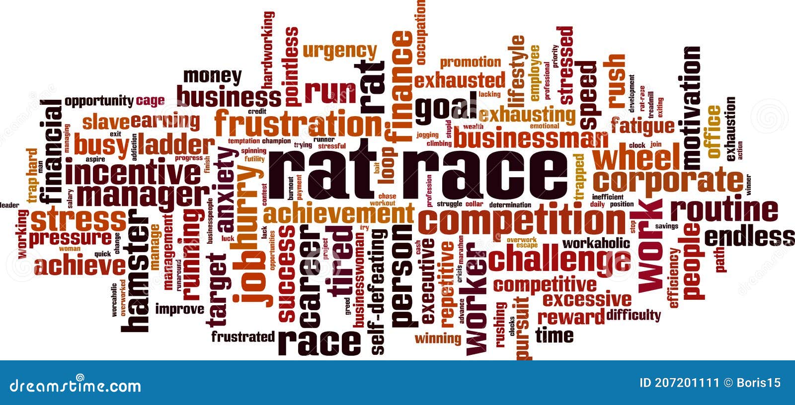Rat race word cloud stock vector. Illustration of prosperity - 207201111
