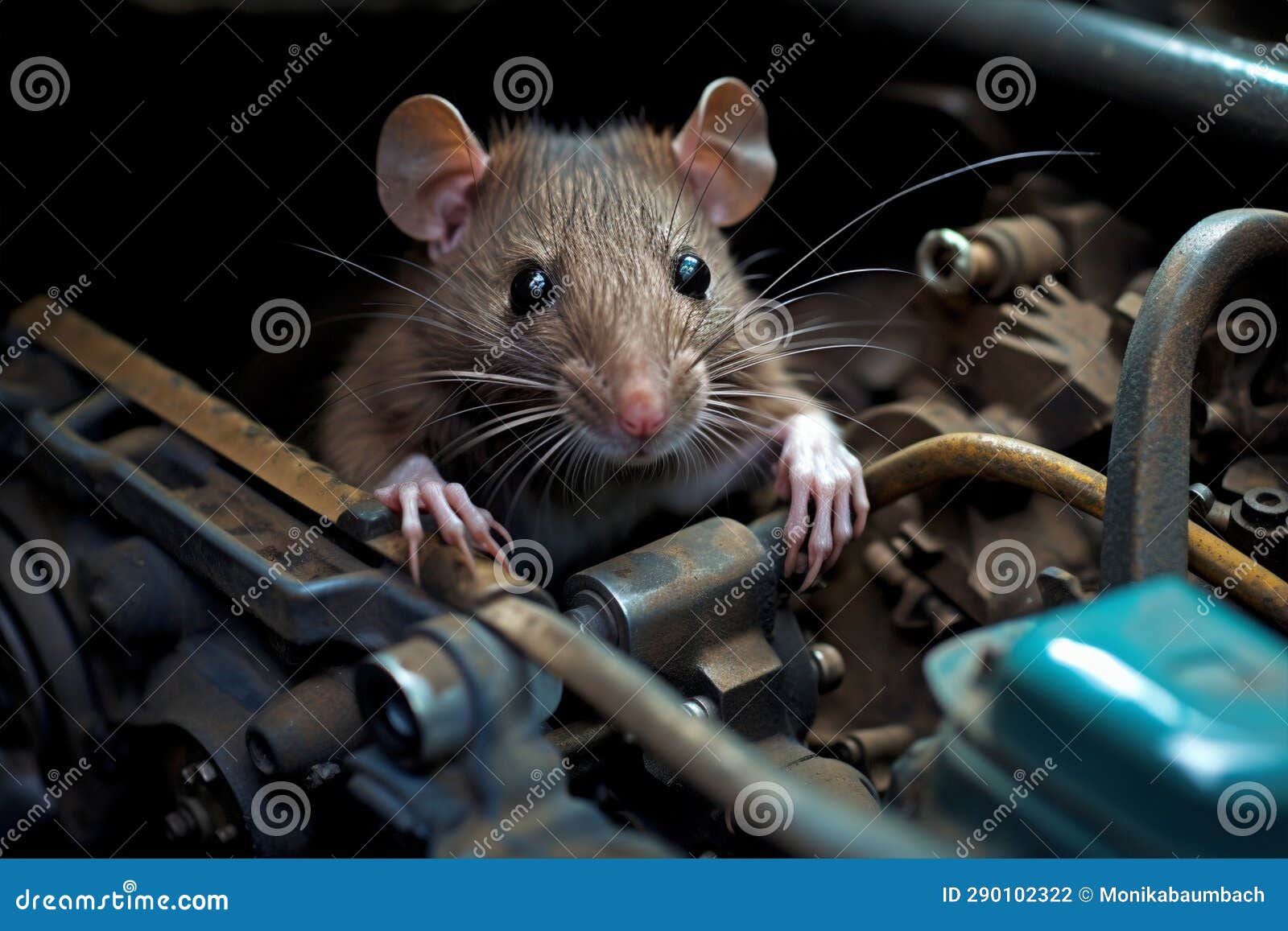 Rat Rodent Inside Car Engine Stock Illustration - Illustration of ...