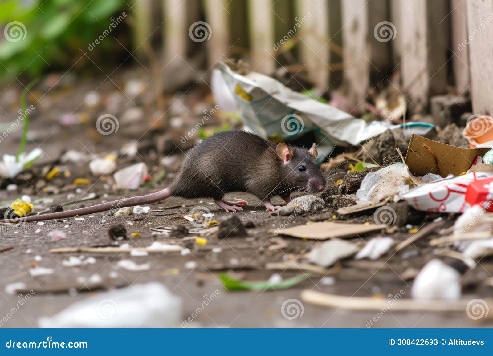 Rat Scurrying Away from a Disturbed Trash Pile Stock Image - Image of ...