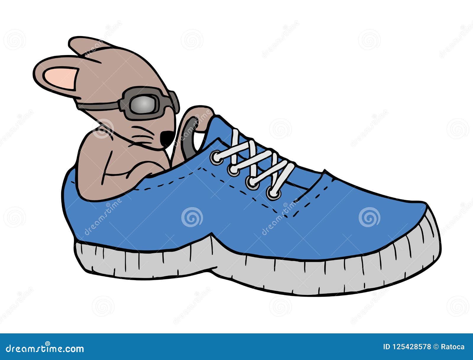 Rat in shoe stock vector. Illustration of domestic, driver - 125428578