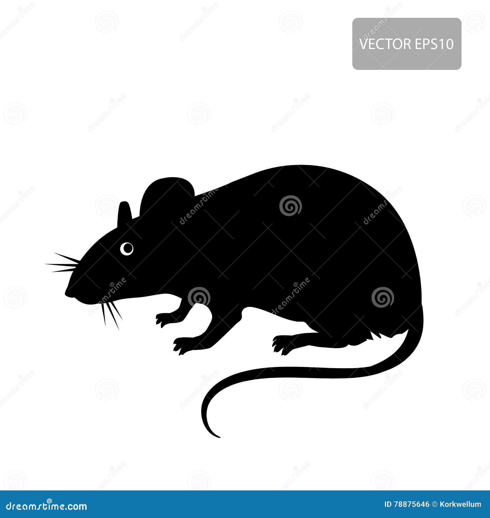 Rat Silhouette on the White Background. Rat Vector Disease. Harmful ...