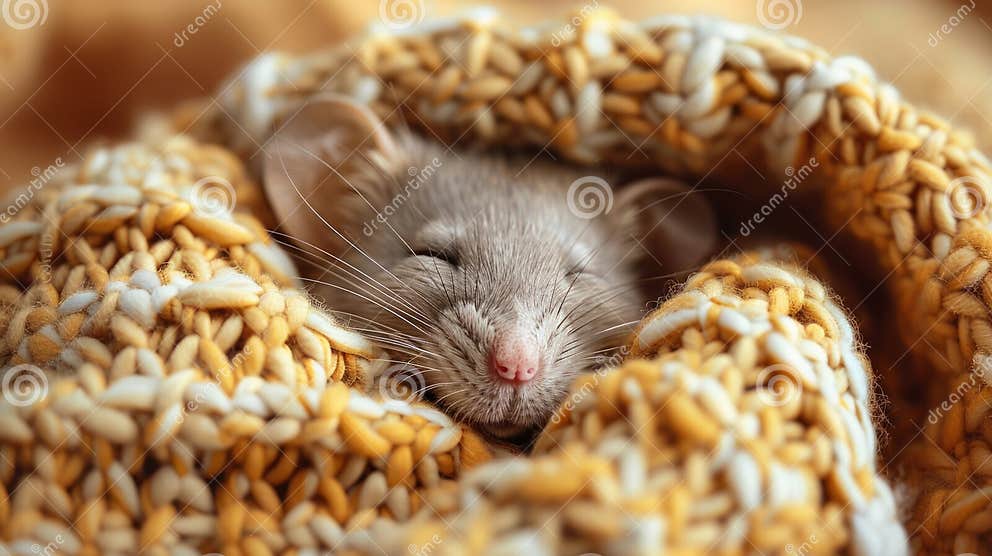 Rat Sitting in Blanket on Table Stock Image - Image of domesticated ...