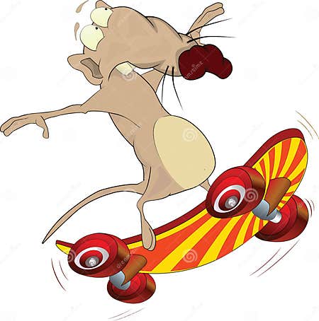 Rat and Skate Board .Cartoon Stock Vector - Illustration of street ...