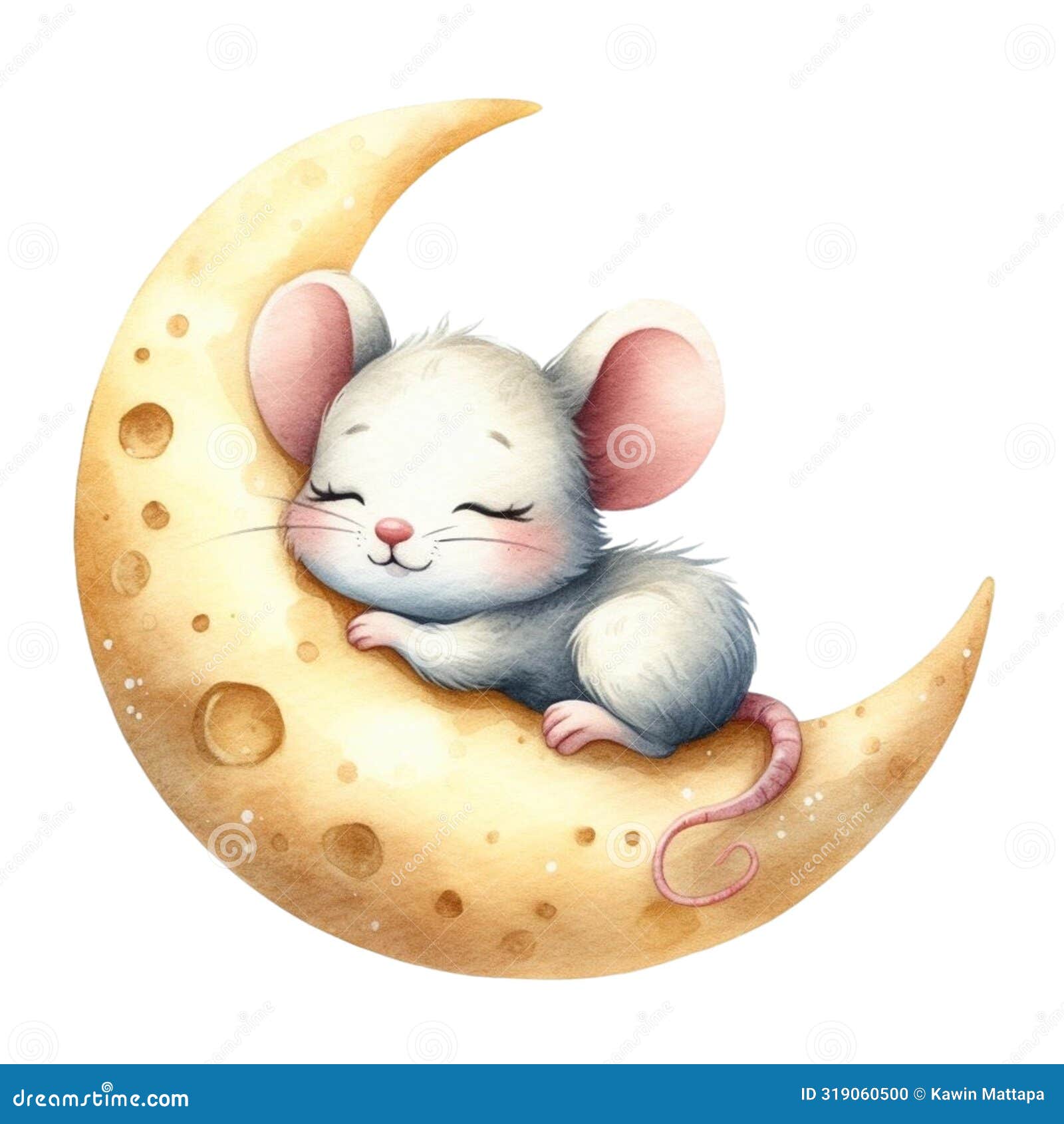 Rat sleeping on the moon stock illustration. Illustration of small ...