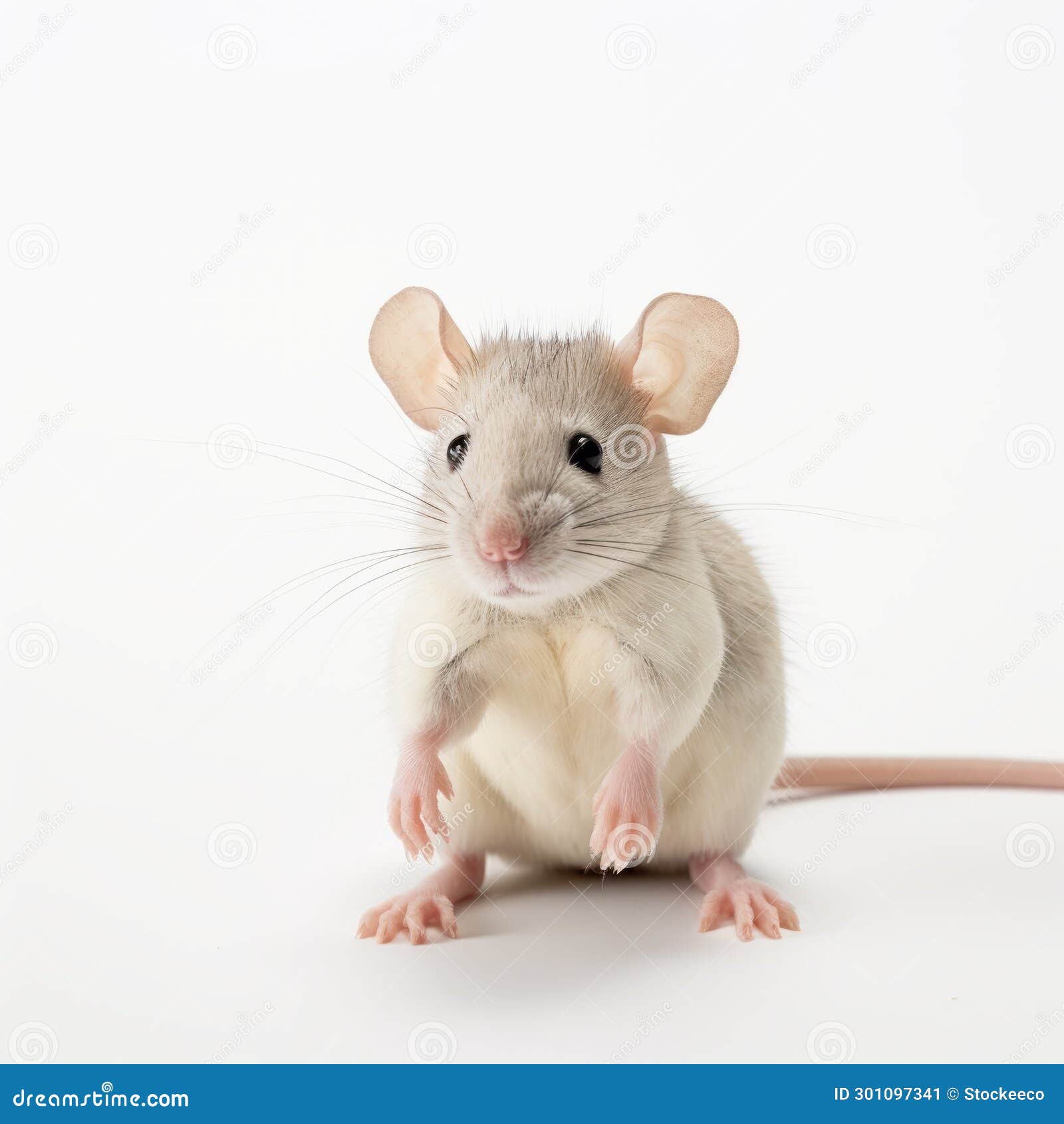 Studio Portrait of a White Lab Rat with Raised Arms Stock Illustration ...