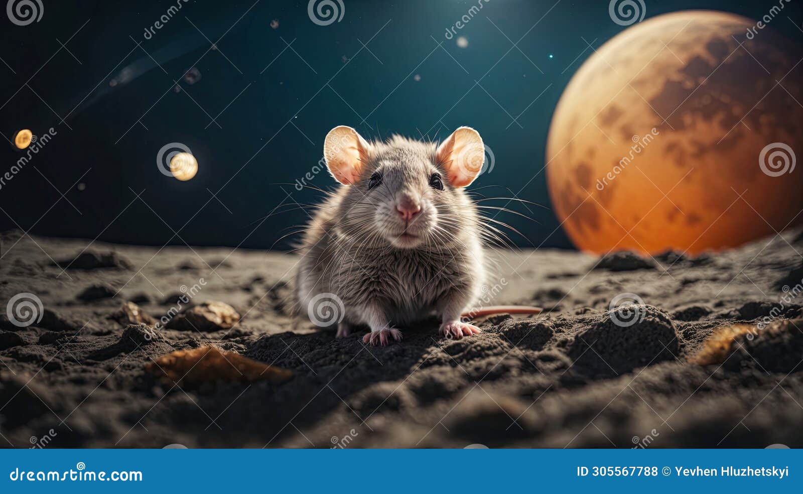 Rat on the Surface of the Moon Stock Photo - Image of luna, animal ...
