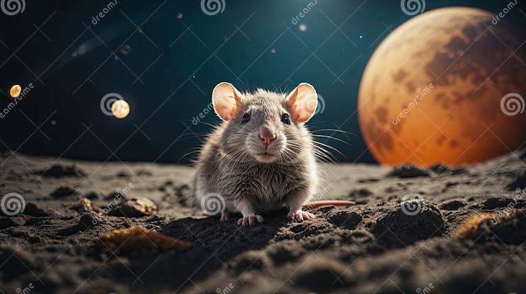 Rat on the Surface of the Moon Stock Photo - Image of luna, animal ...