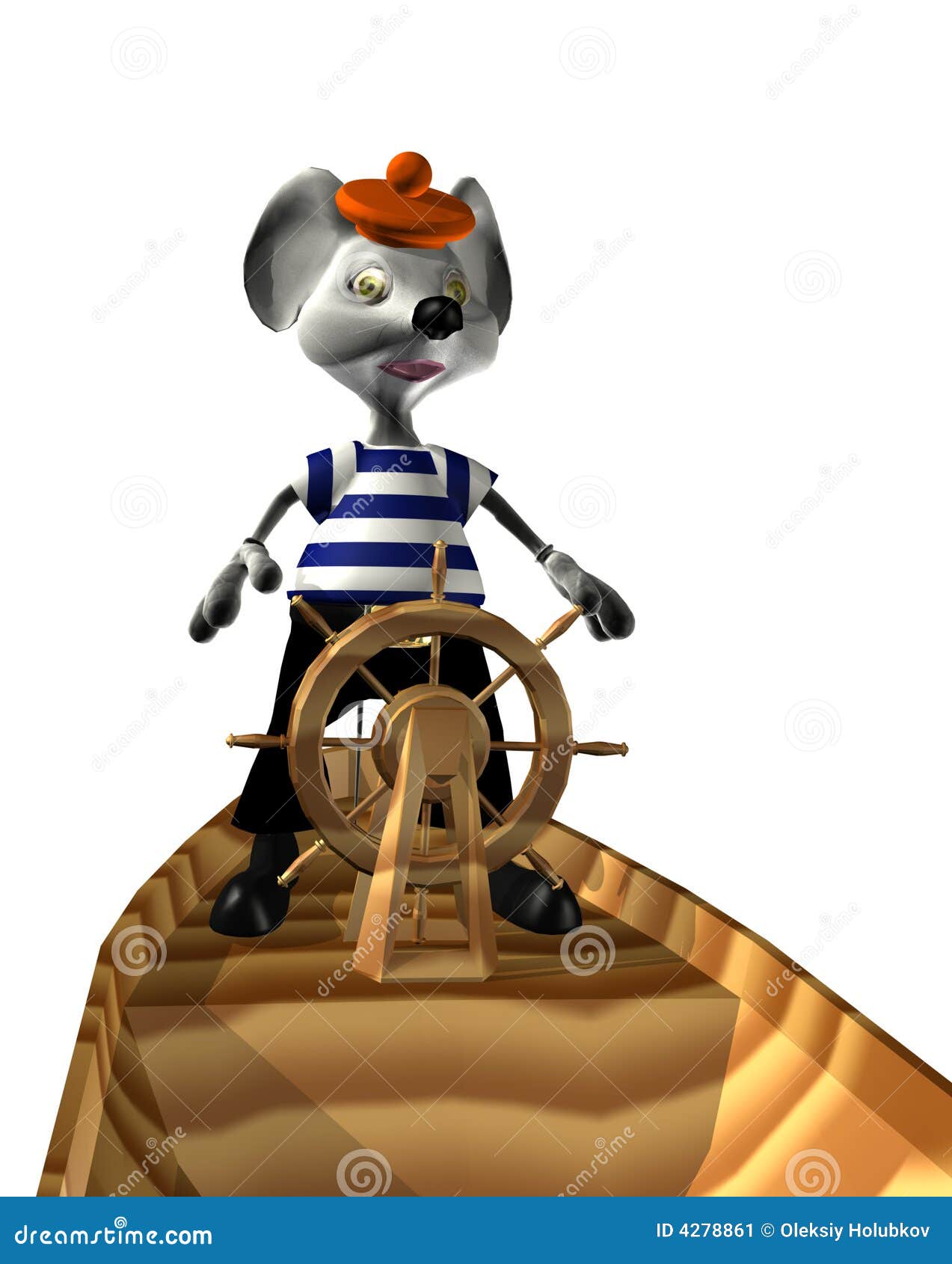 Rat swimming on a boat stock illustration. Illustration of design - 4278861