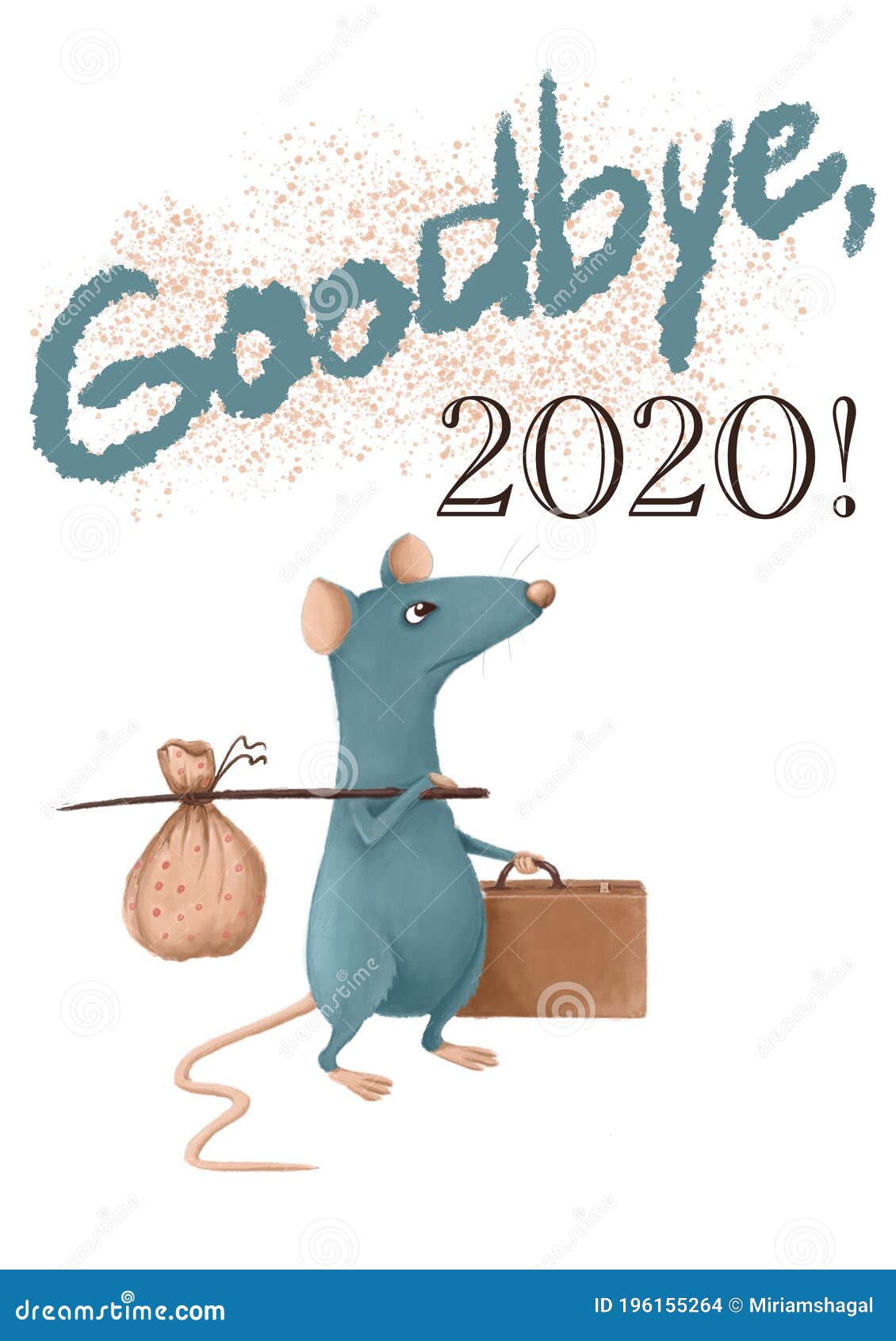 Rat, the Symbol of the 2020 Says Goodbye Stock Illustration ...