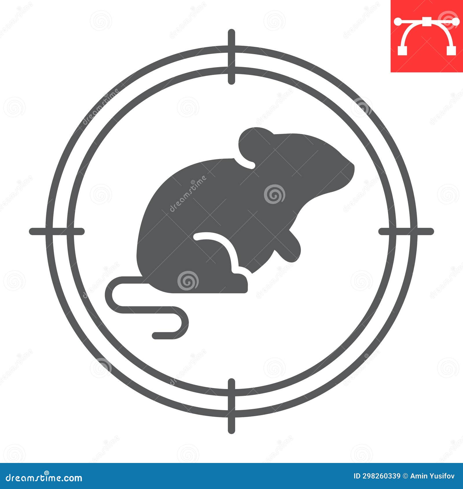 Rat target glyph icon stock vector. Illustration of stop - 298260339