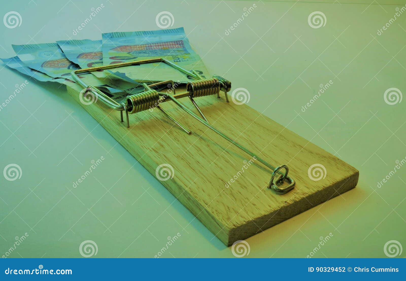 A rat trap with money stock photo. Image of borrow, surprise - 90329452