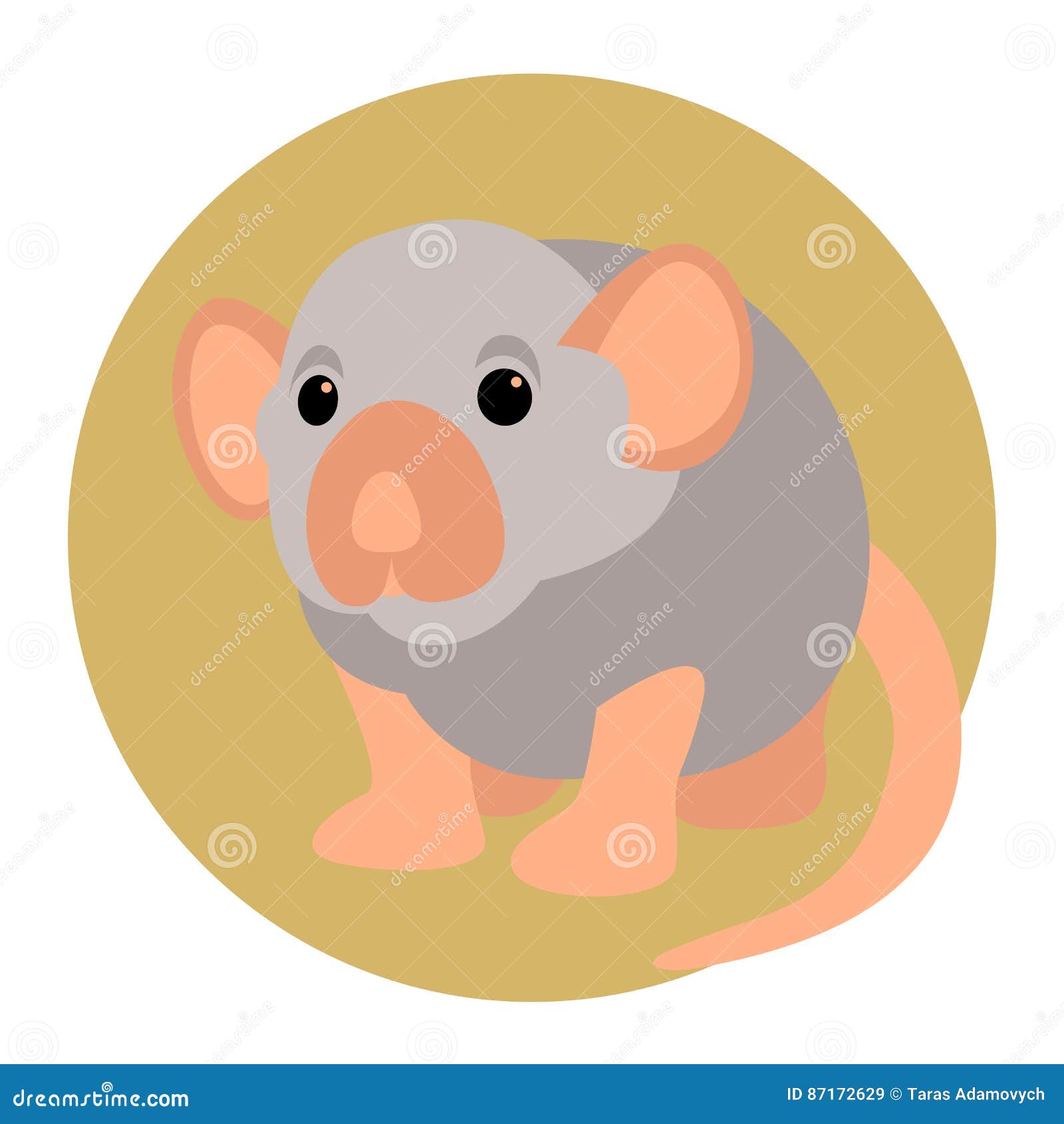 Rat Vector Illustration Style Flat Stock Vector - Illustration of tail ...