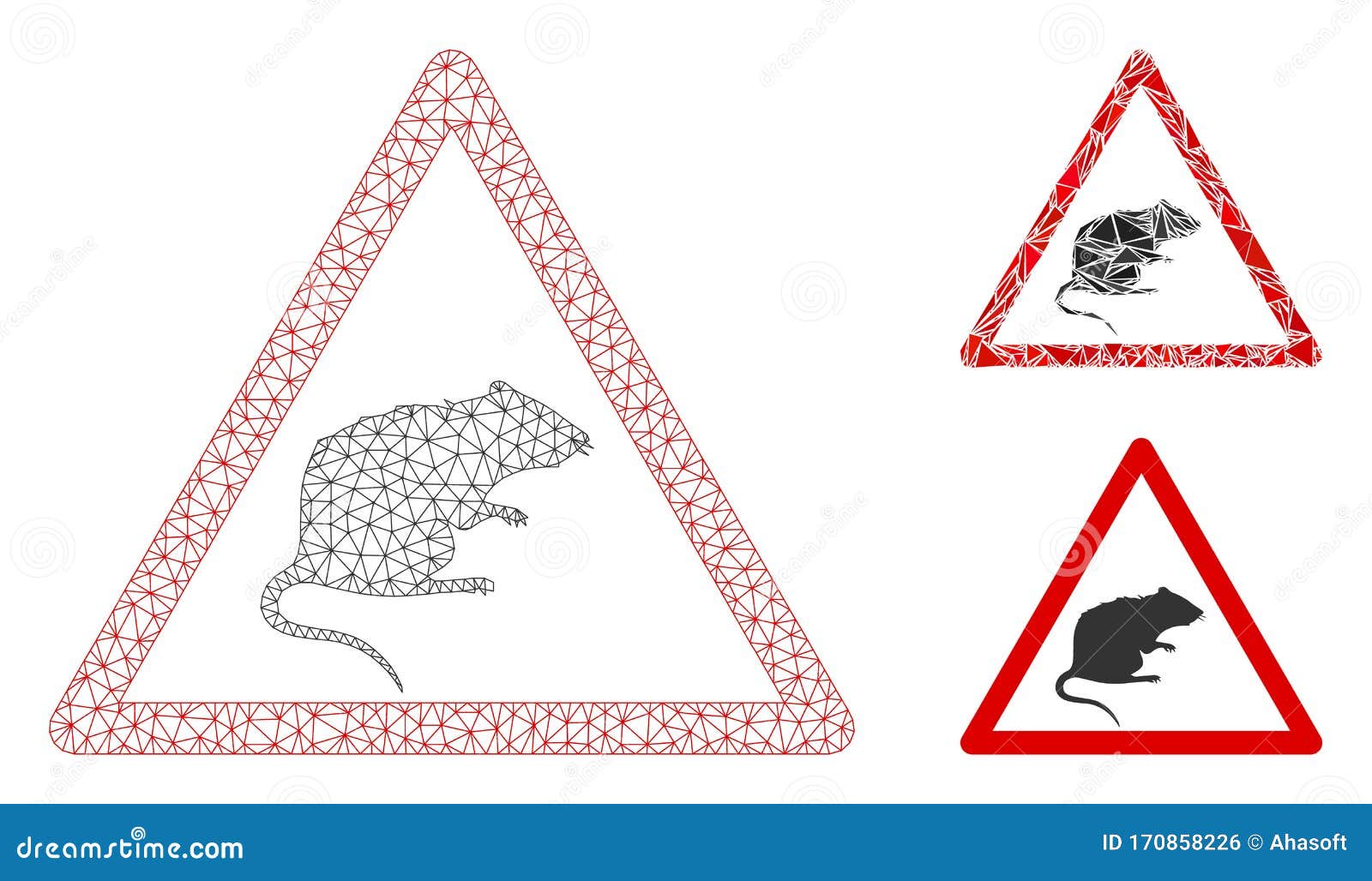 Rat Warning Vector Mesh 2D Model and Triangle Mosaic Icon Stock Vector ...