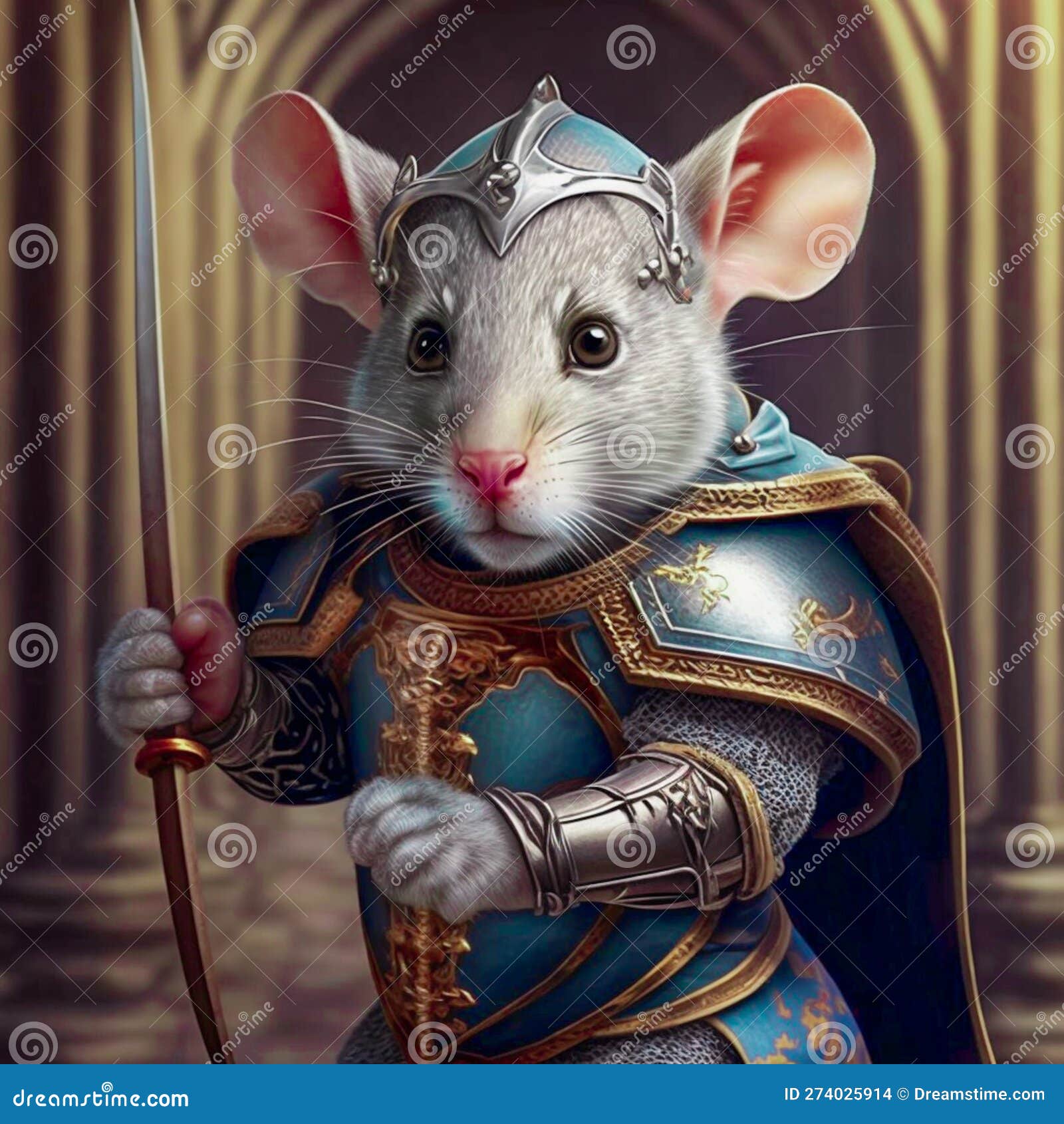 Rat Warrior Wearing War Dresses Stock Illustration - Illustration of ...