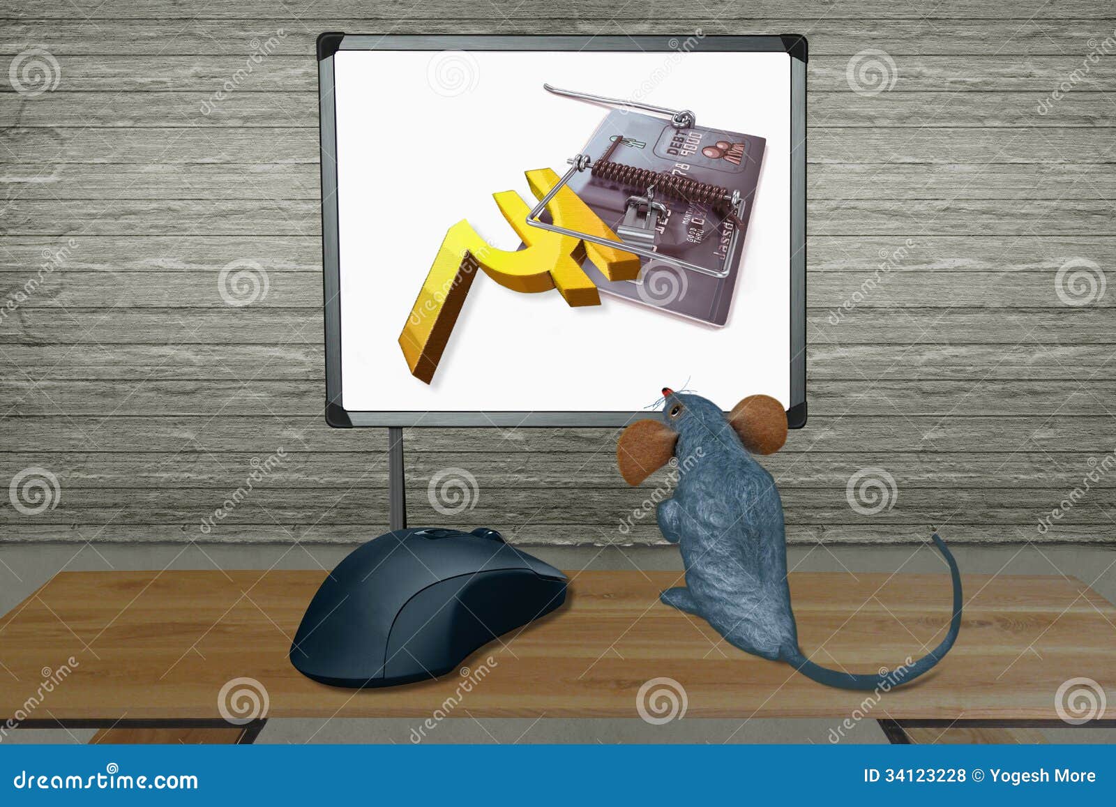 Rat Watching Computer Screen with Mouse Stock Illustration ...